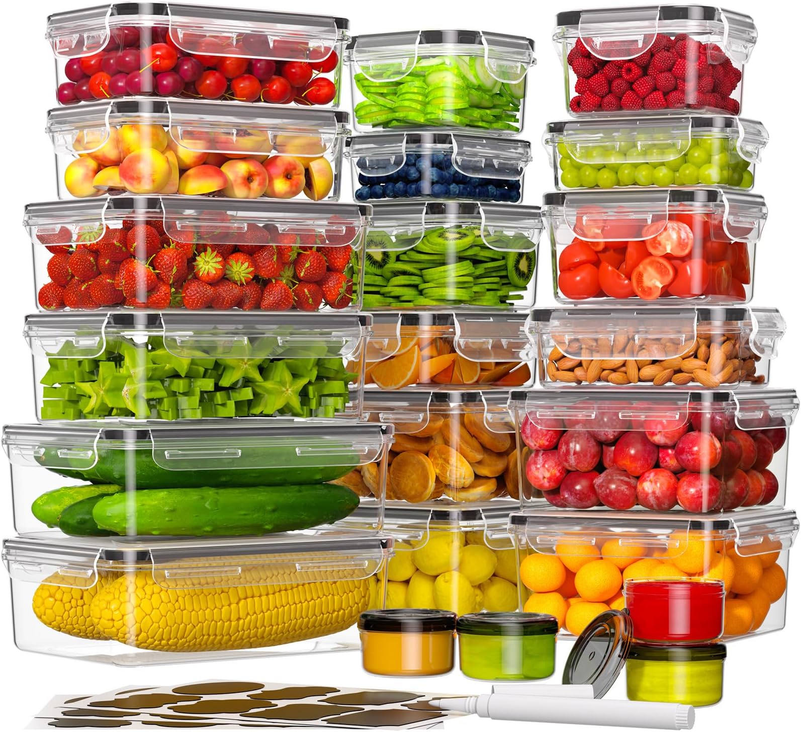Amazon.com: Sistema 5-Piece Food Storage Containers for Pantry with ...