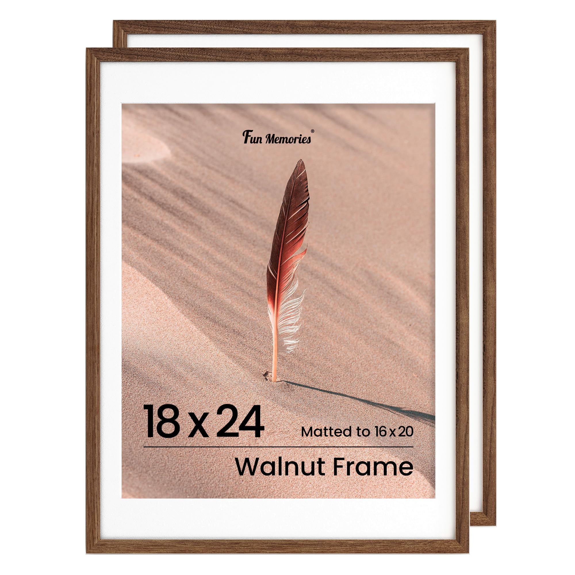 Amazon.com - Fun Memories 18x24 Poster Frame, Solid Oak Wood Poster ...