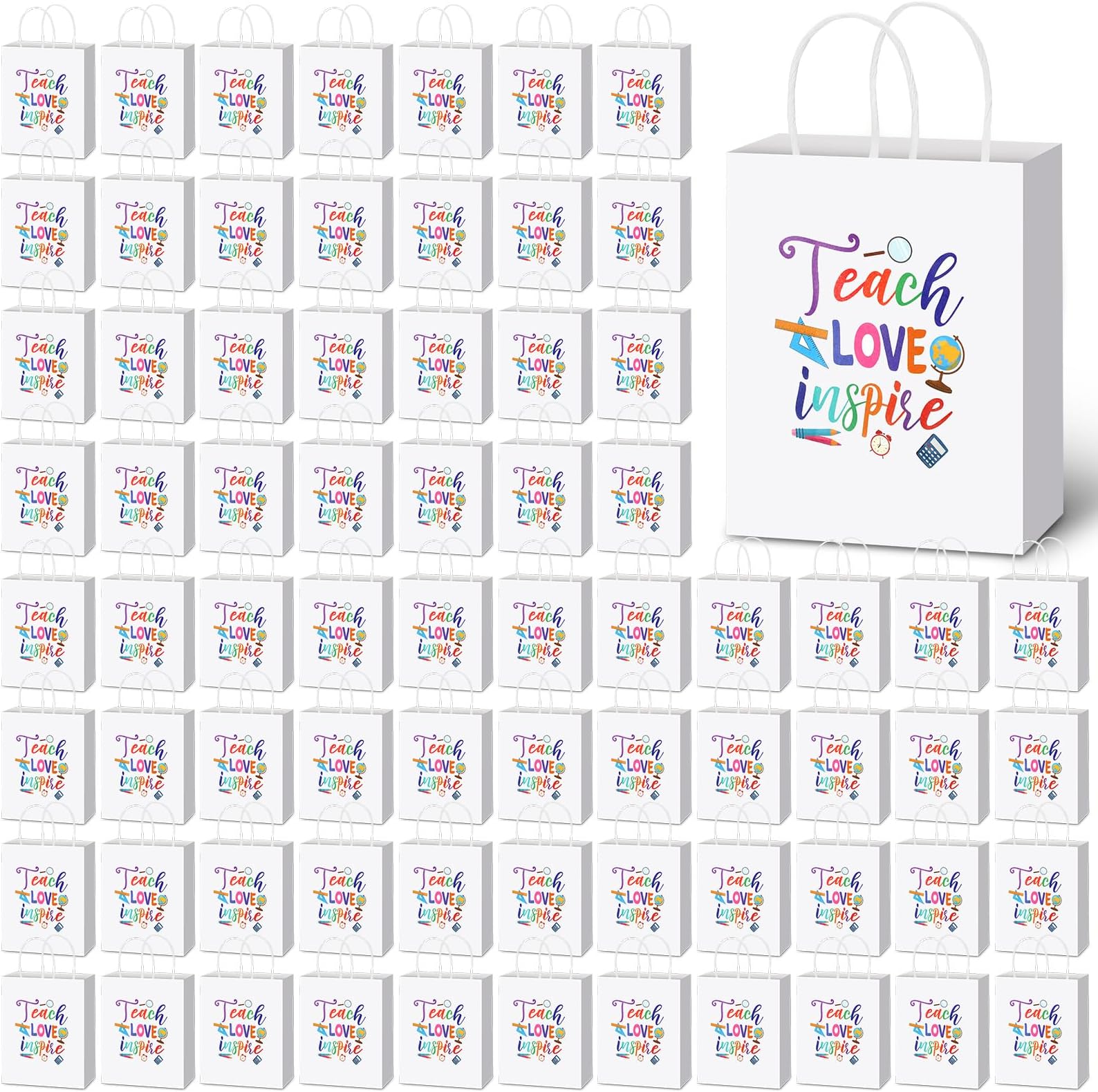 Amazon.com: Sabary 100 Pcs Teacher Appreciation Gift Paper Bag Teacher ...
