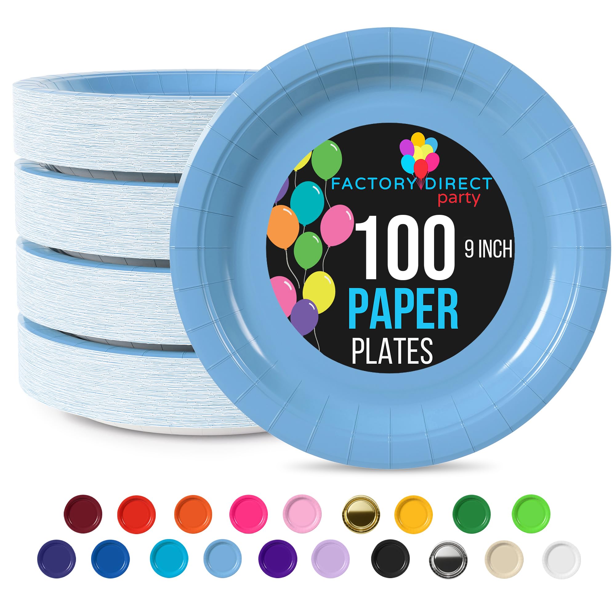 Amazon.com: Exquisite Light Blue Paper Plates 9 Inch Heavy Duty Paper ...