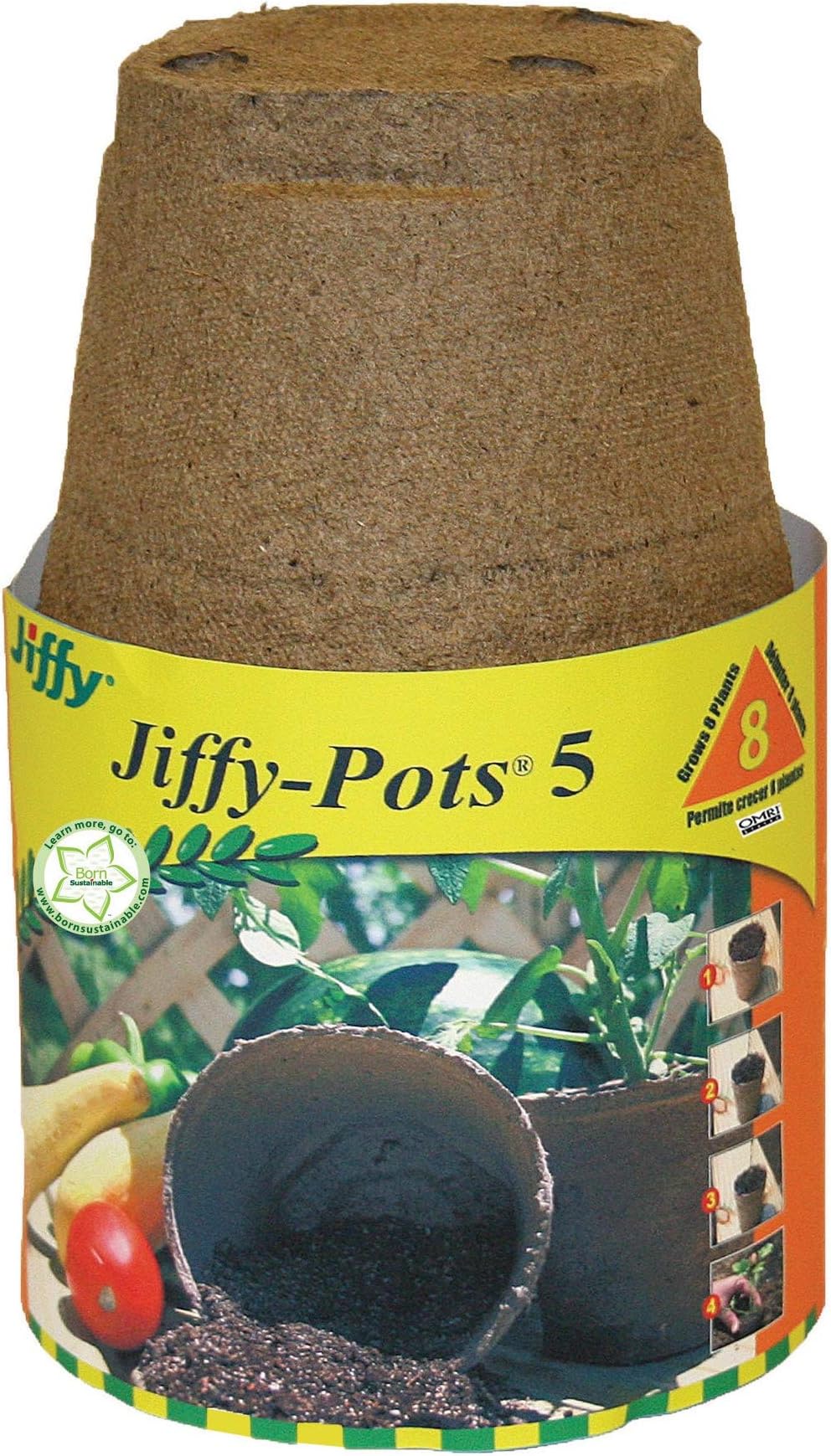 Amazon.com: Jiffy-Pots 5- JP 506, 6 Count : Patio, Lawn & Garden