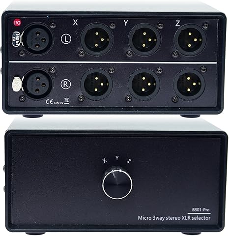 Amazon.com: No Noise No External Power 1 Input 3 Output XLR Audio Selector Switch Balanced Audio ...