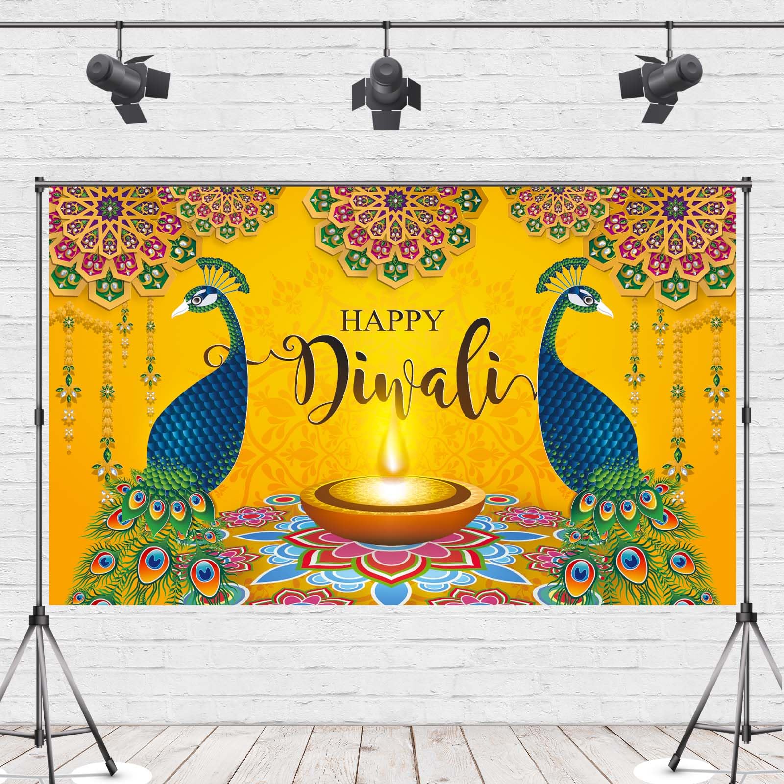 Diwali Backdrop 10x8 10x8FT Happy Diwali Backdrop - Indian Festival ...