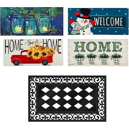 Amazon.com : Evergreen Flag Sassafras Doormat All Seasons Set of 5 ...