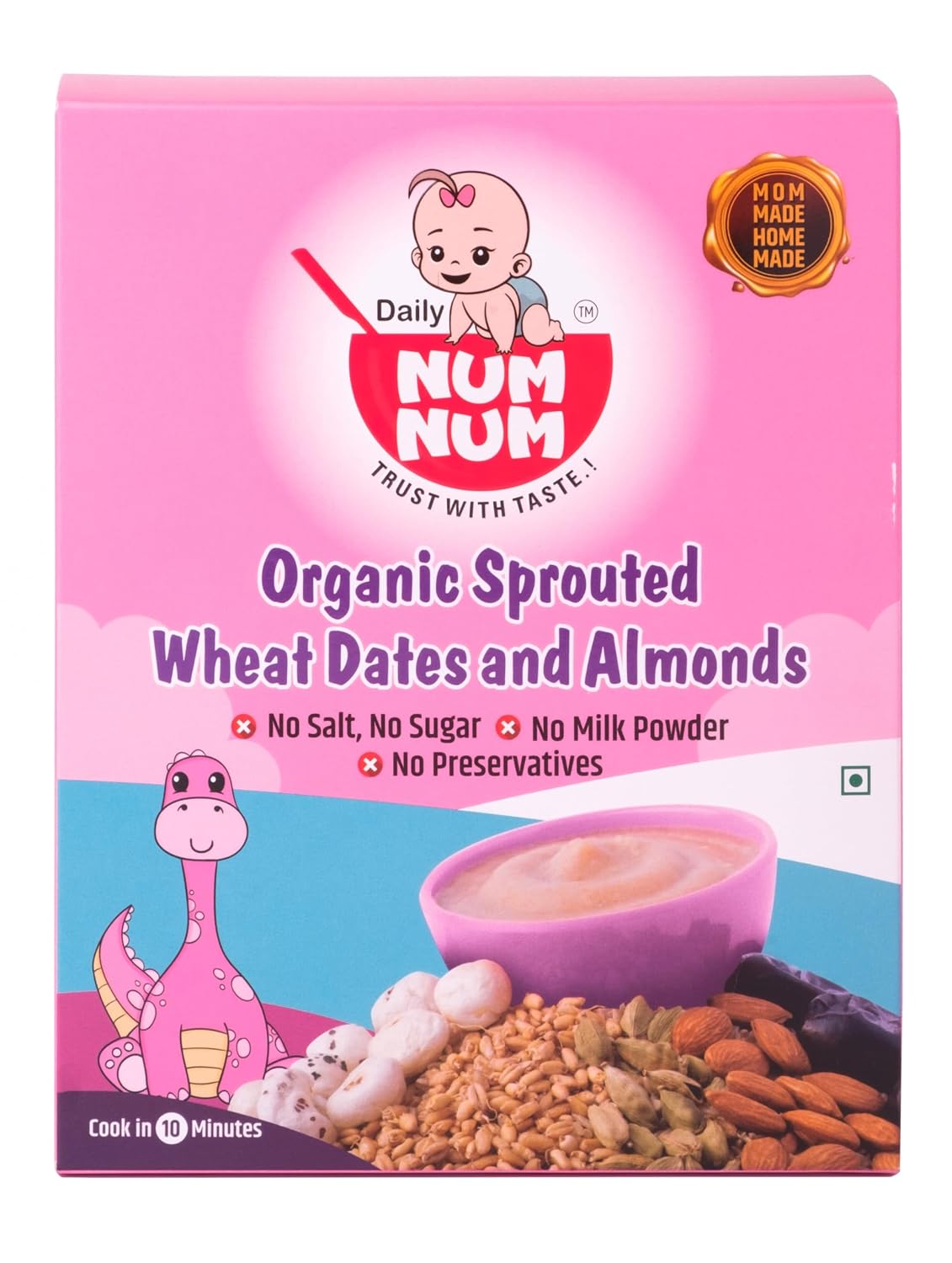 Daily NUM NUM - Organic Sprouted Wheat Dates Almonds | No Salt, No ...