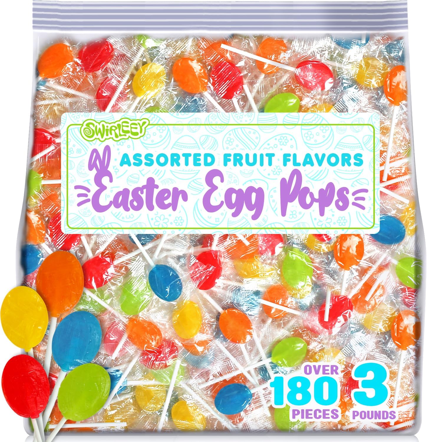 Amazon.com : Easter Classic Lollipops - 3 Pounds - Egg Shape Colorful ...