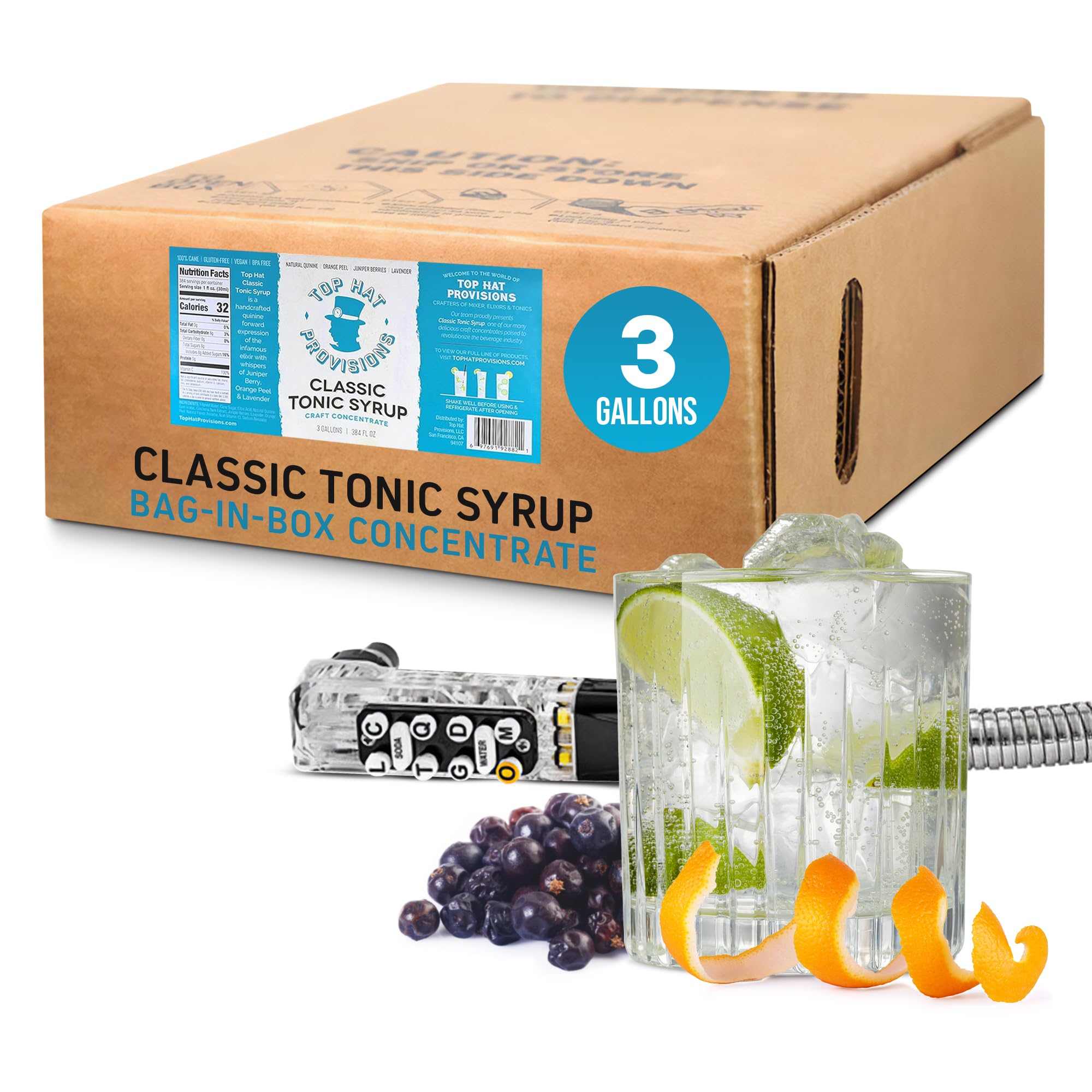 Top Hat Classic Tonic Syrup And 5x Quinine Wellness Tonic | Desertcart ...