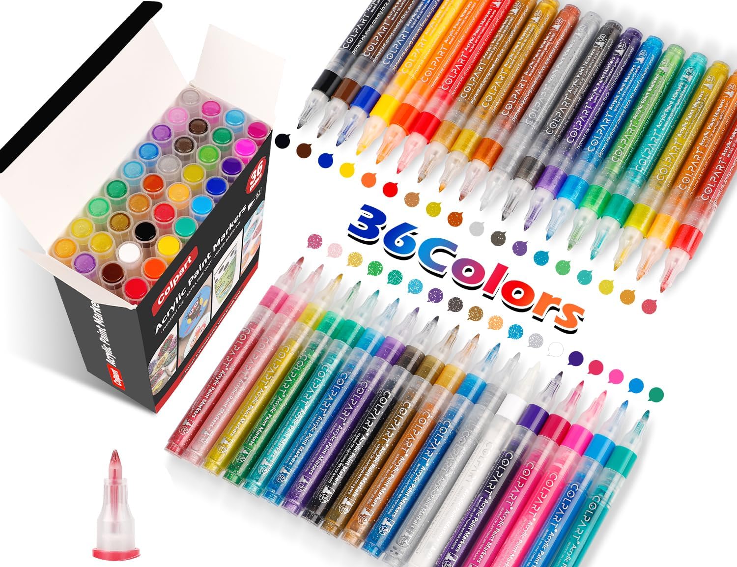 Amazon.com: Stencil Stop 12 Color Acrylic Paint Markers Set - Premium ...