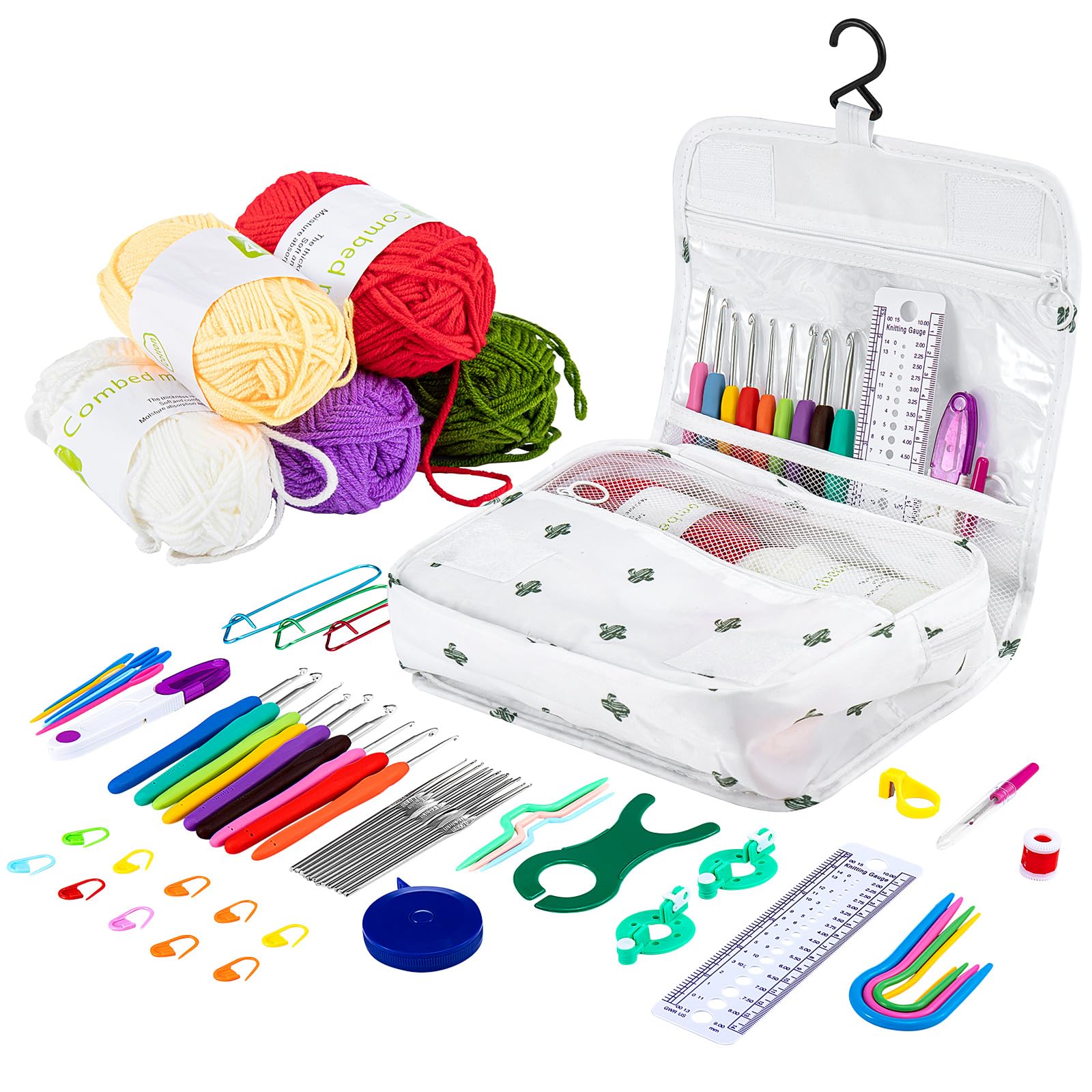 Trintion 61Pcs Crochet Hooks Set for Beginners Adults, Crochet Kit ...