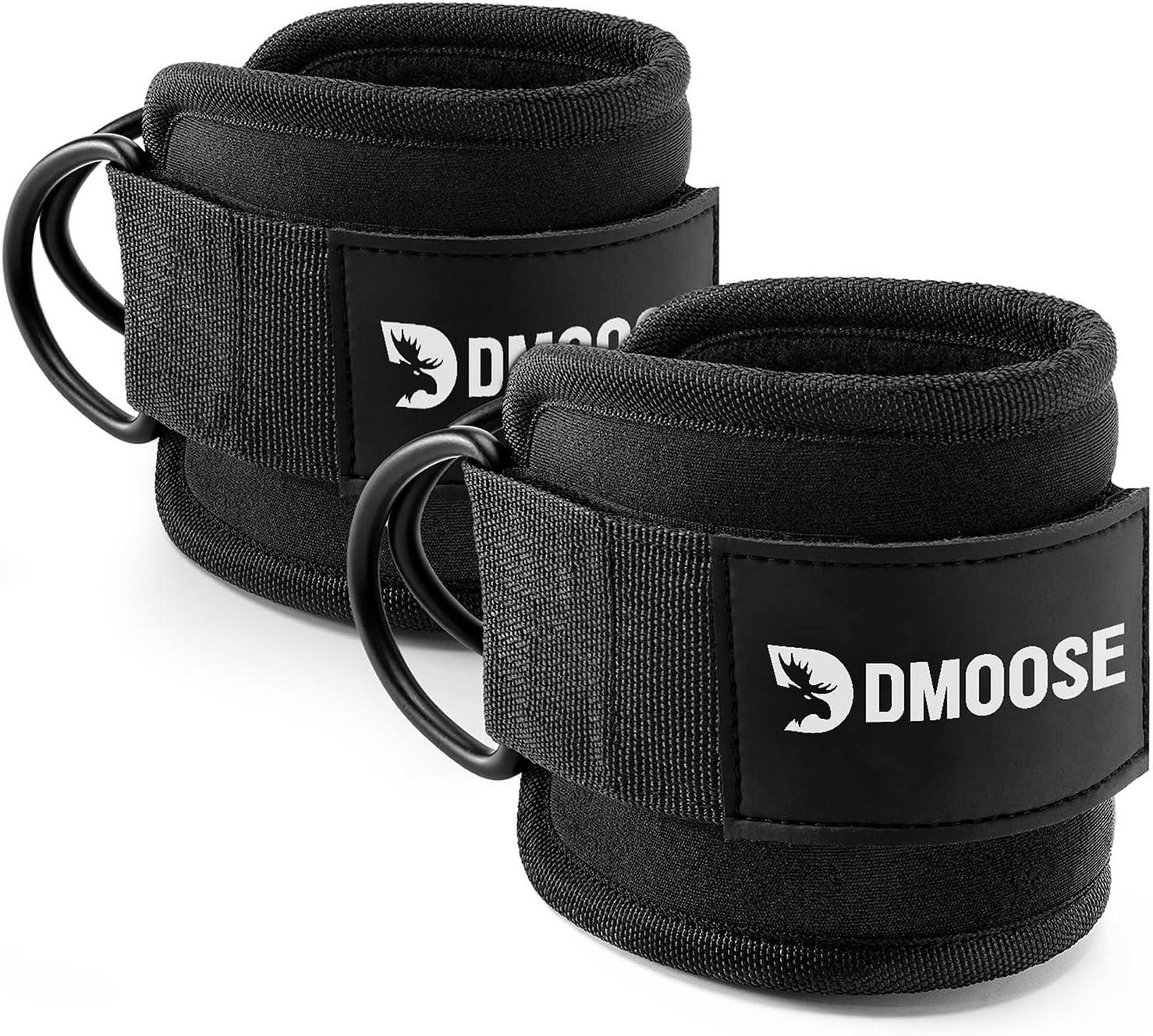 DMoose Fitness Ankle Straps for Cable Machines - Padded Gym Cuffs for ...