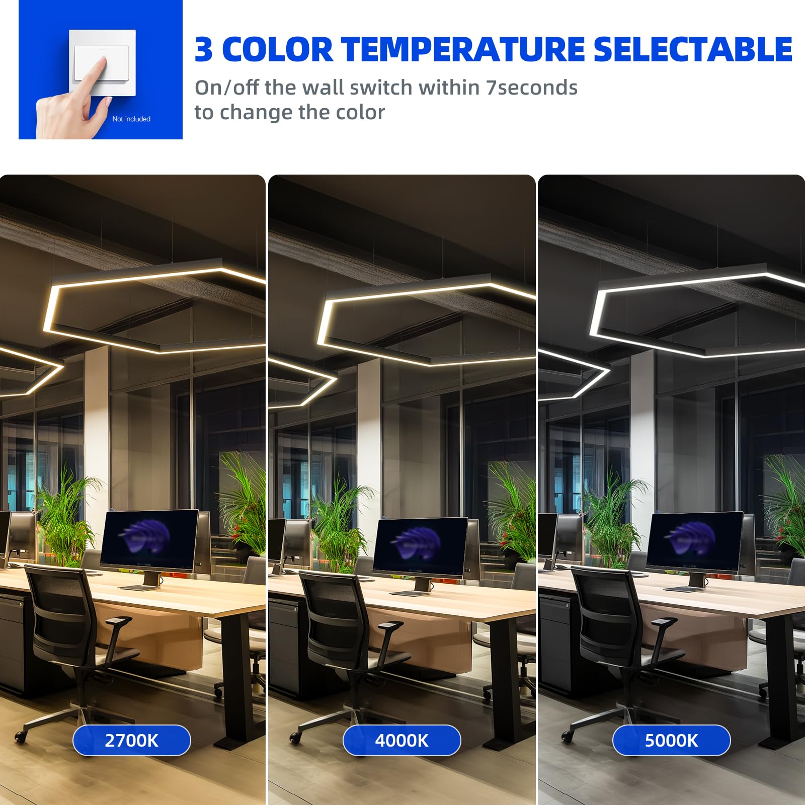 Snapklik.com : LED Hexagon Light, DIY Linear Light, Dimmable Hanging ...