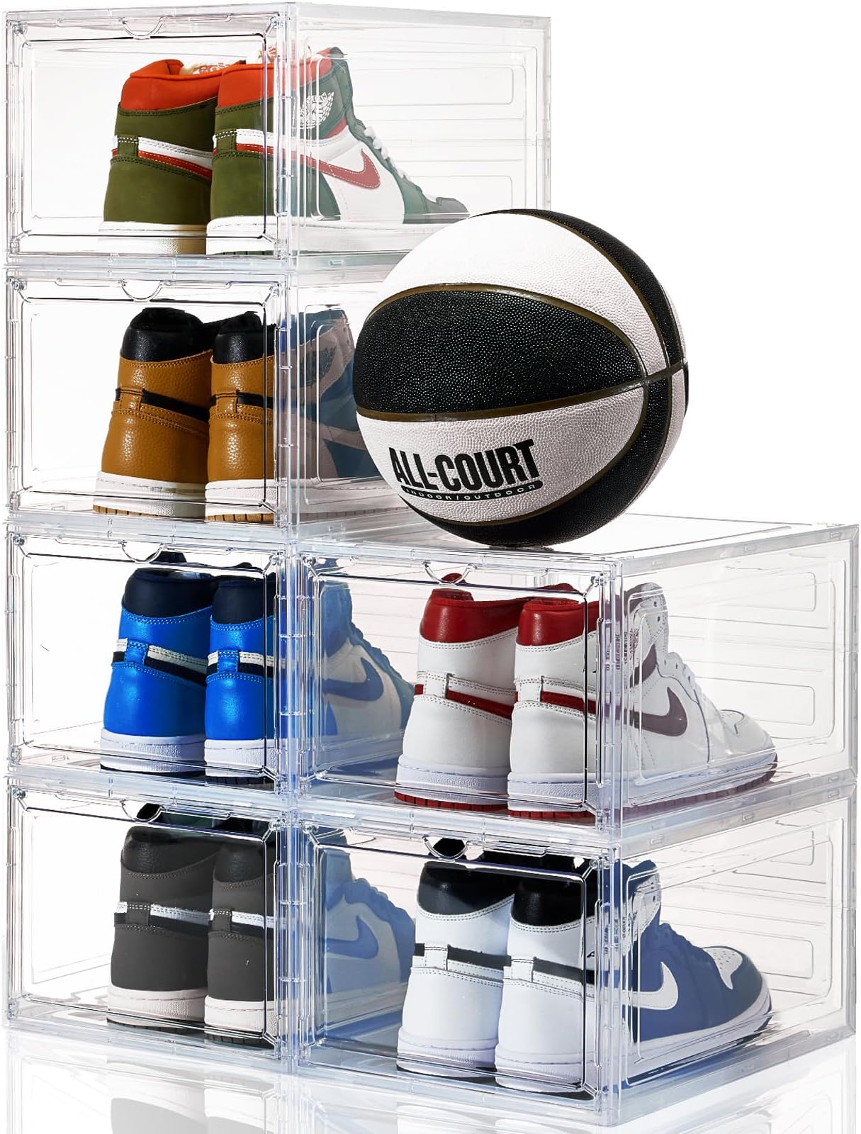 Amazon.com: IRIS USA Stackable Shoe Storage Box with Flip Up Door and ...
