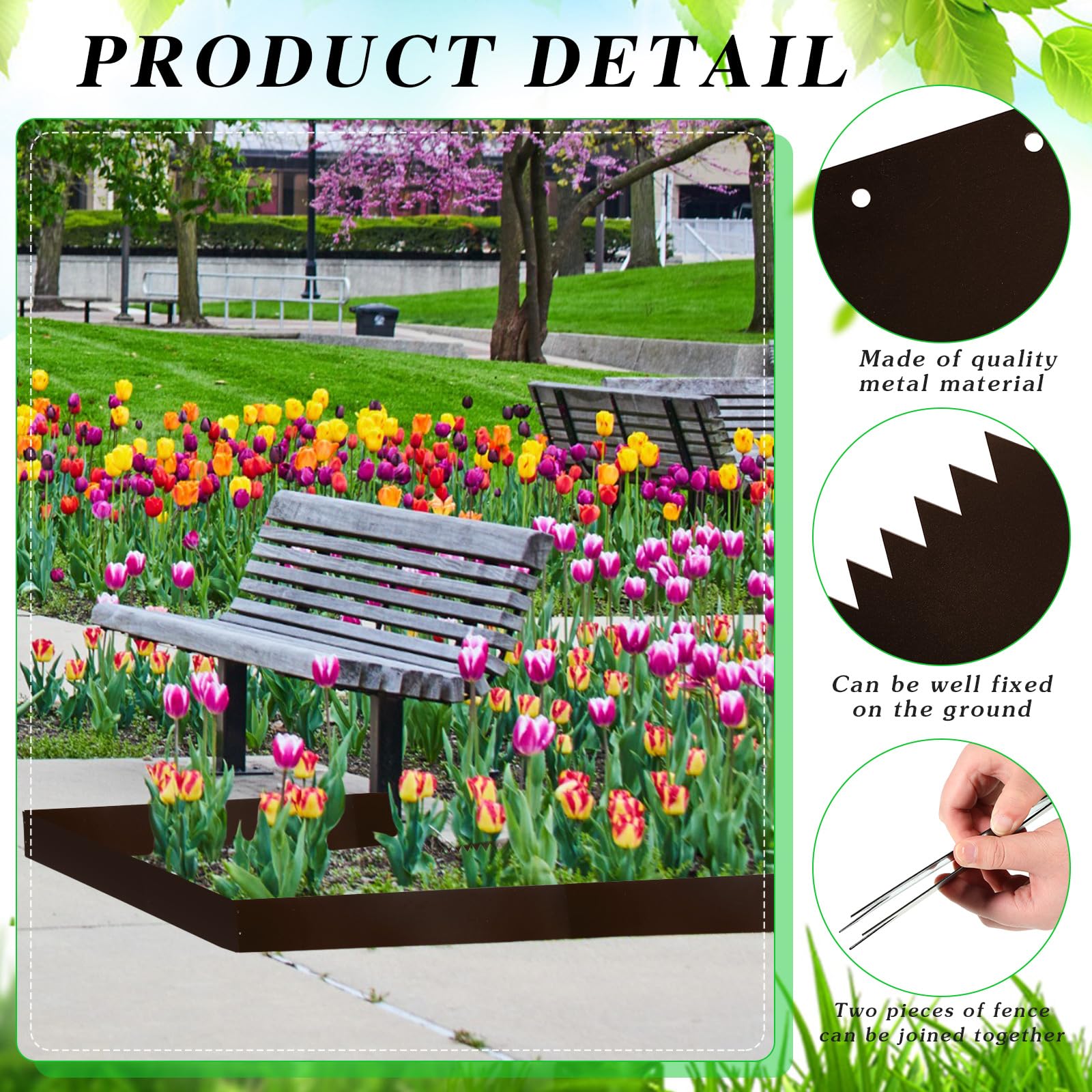 Snapklik.com : Weysat 8 Pcs 40" L X 8" H Metal Steel Landscape Edging ...