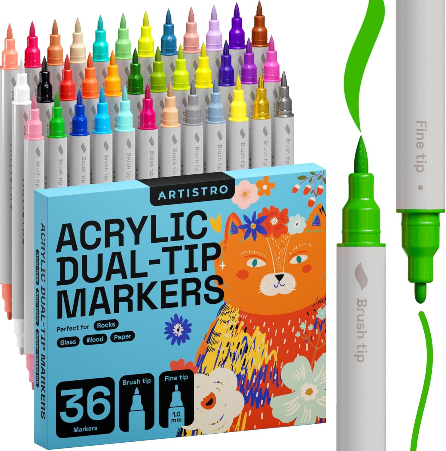 Amazon.com: ARTISTRO 36 Acrylic Paint Pens, Art Set Acrylic Paint ...