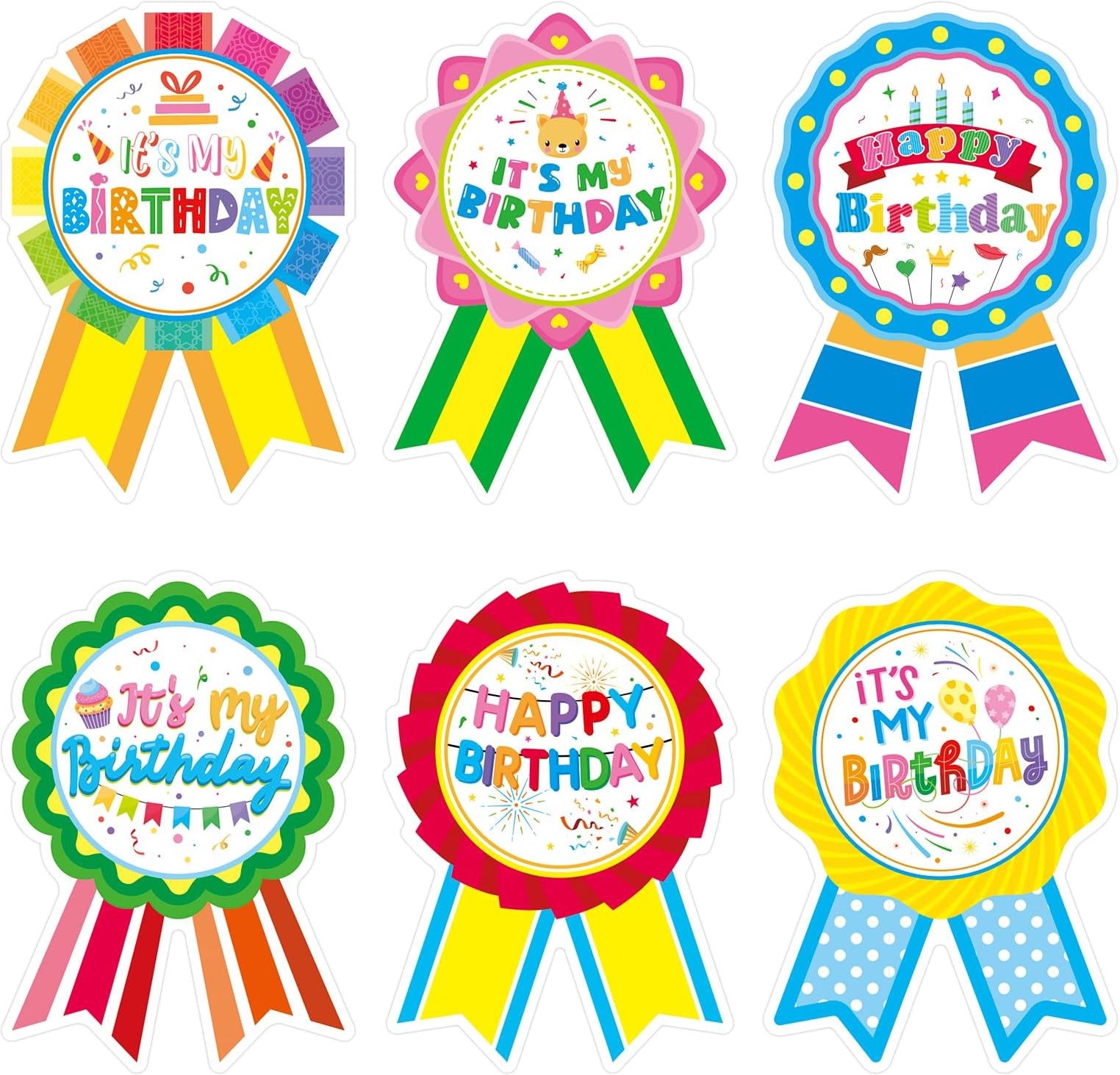 Amazon.com: 240 Pcs Happy Birthday Stickers for Kids Birthday Badge ...