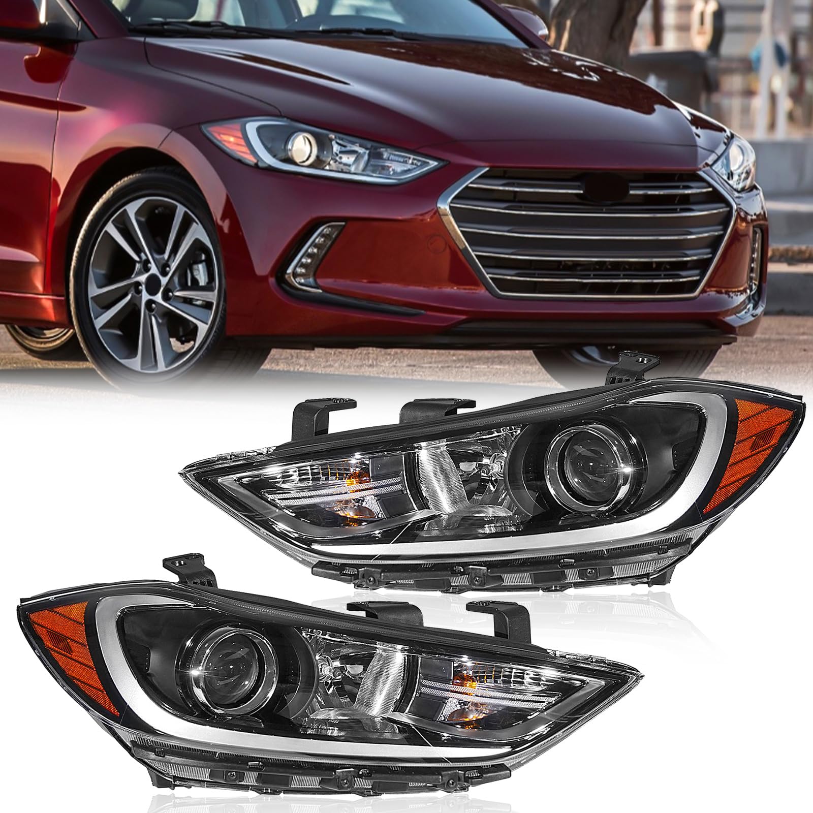 Amazon.com: TODO Headlights Assembly w/Bulbs Compatible with 2017 2018 ...