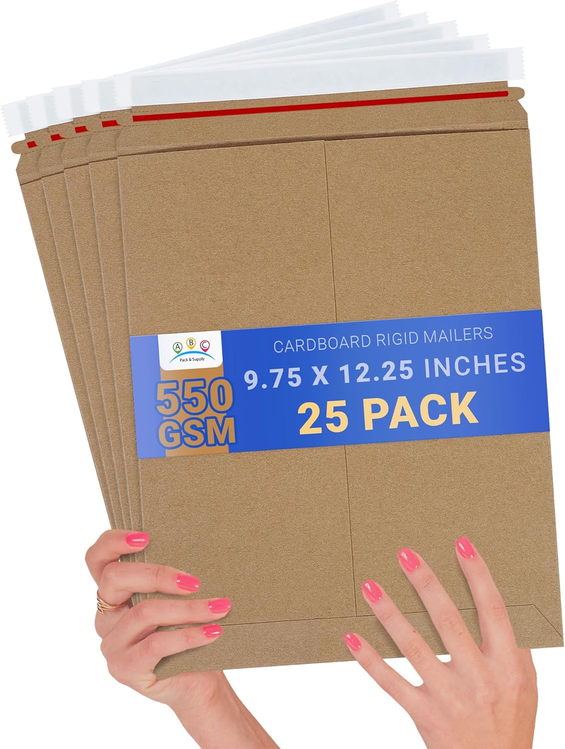 ABC Rigid Mailers 9.75 x 12.25 Inches. Pack of 25 Brown 550 GSM ...