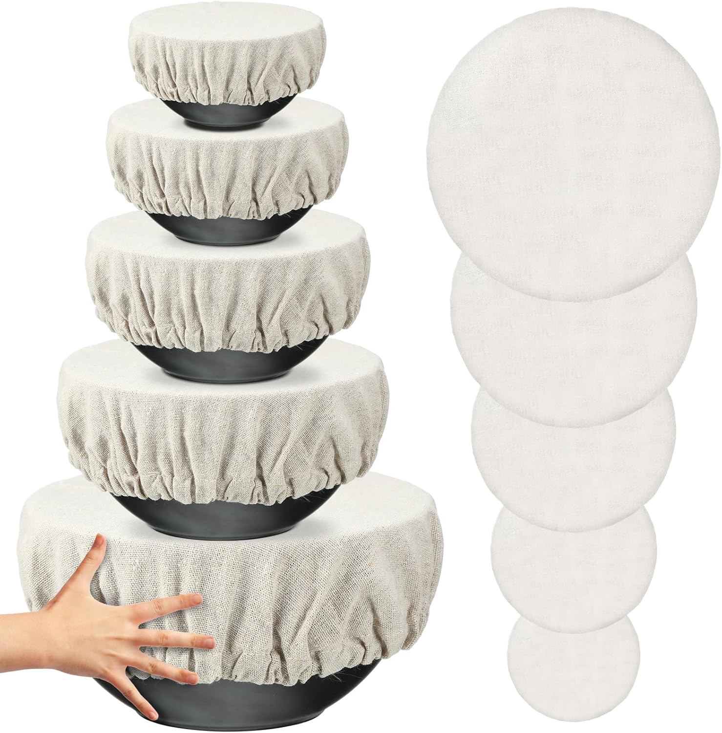 Amazon.com: Sunnychicc 5 Pcs Reusable Bowl Covers for Bread Proofing ...