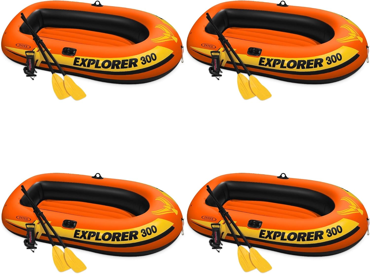 Amazon.com: Intex Explorer 300 Compact Inflatable 3 Person Raft Boat w ...