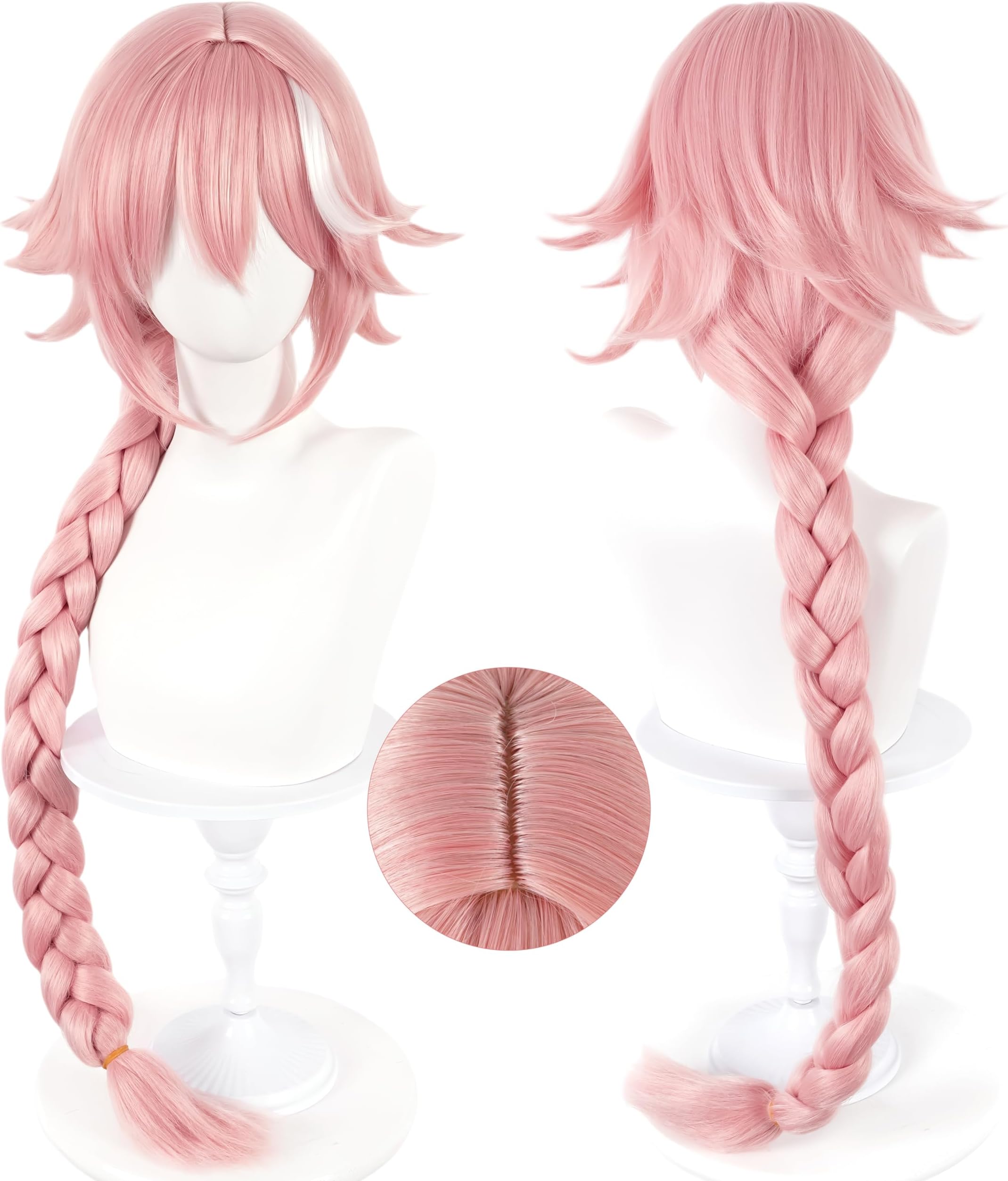 Amazon.com: Ani·Lnc Long Straight Pink Astolfo Fate Cosplay Wig With ...