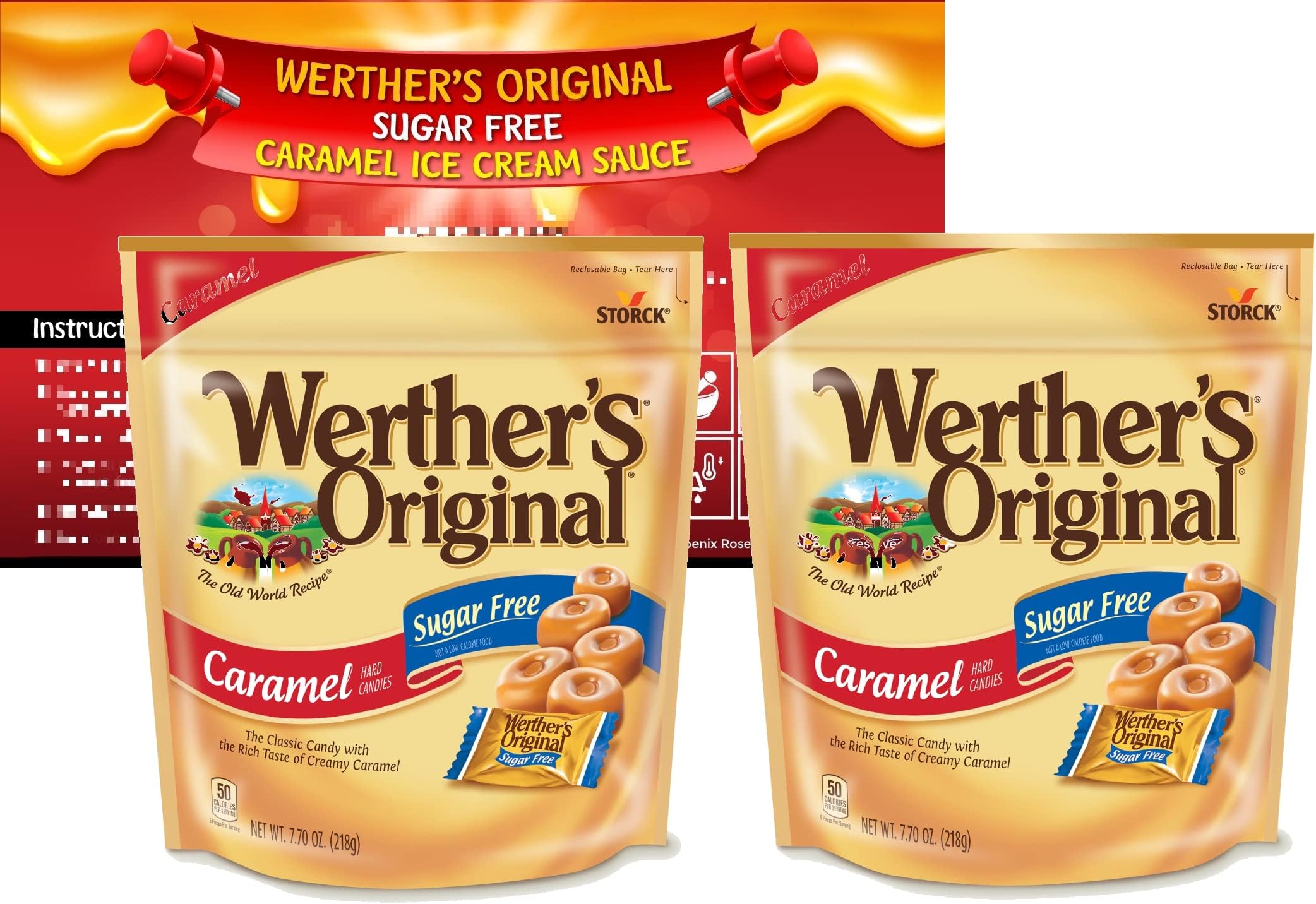 Amazon.com : Werther's Original Sugar Free Hard Candies 7.7 oz (Pack of ...