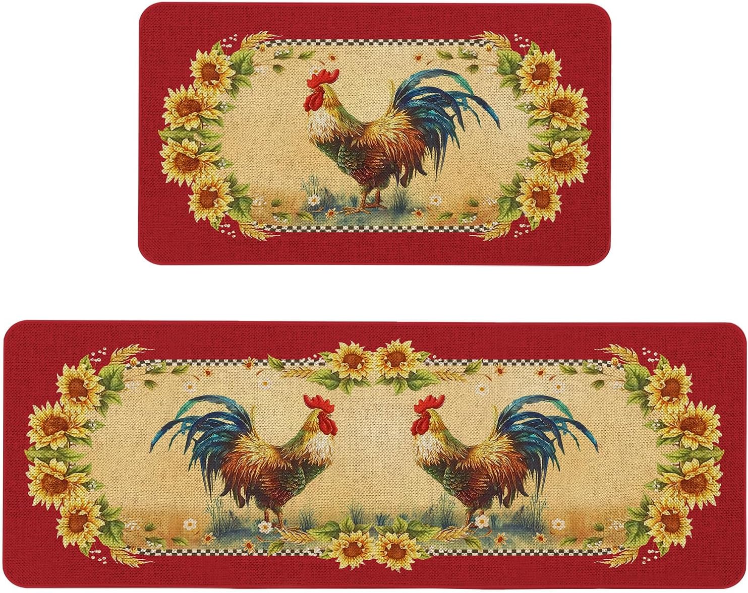 Amazon.com: Mayberry Rug Tall Rooster Kitchen Rug, 19"x31" Wedge : Home ...