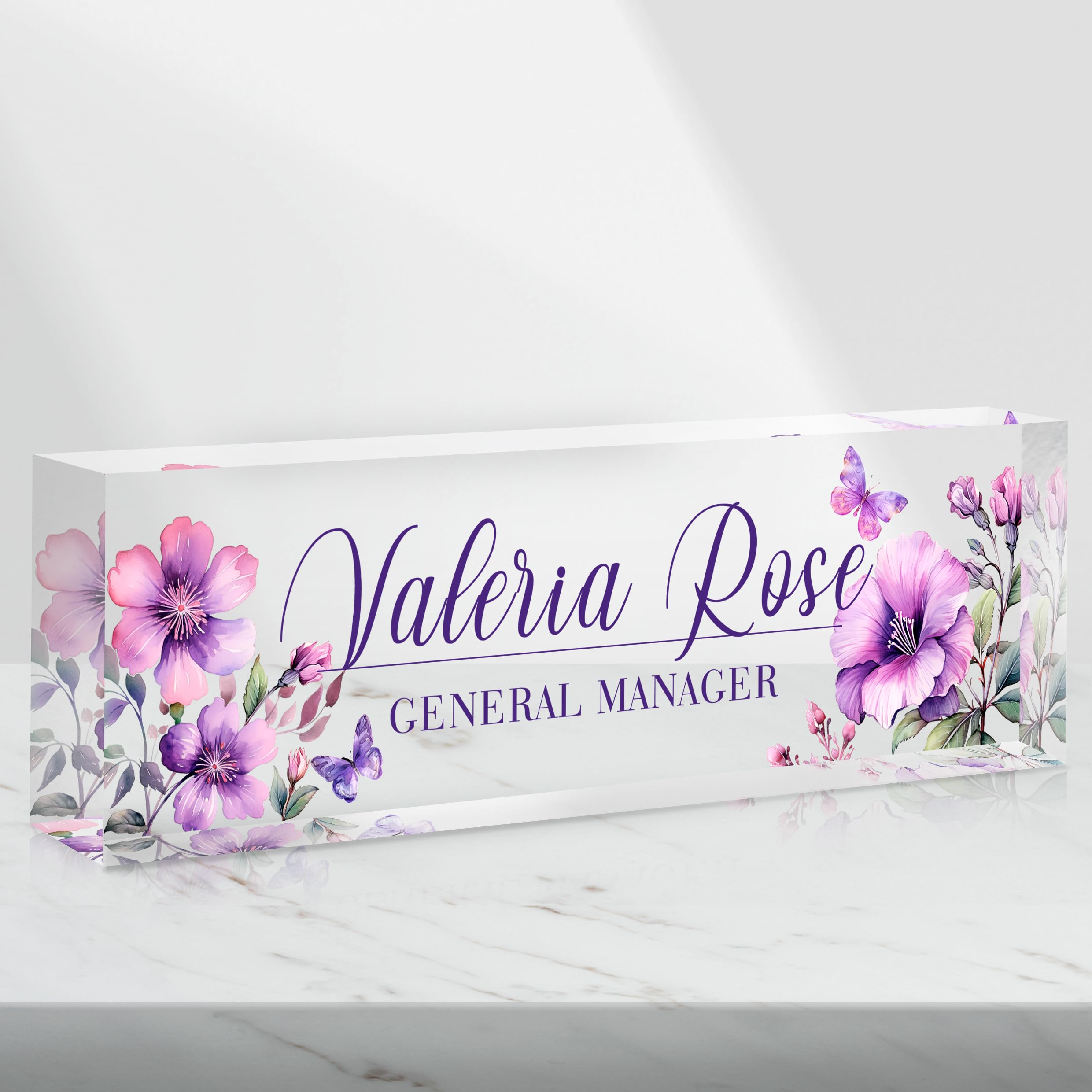 Amazon.com: Custom Name Plate for Desk, Acrylic Desk Name Plate ...