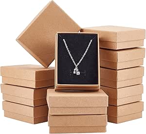 NBEADS 12 Pcs Cardboard Jewelry Set Box, Kraft Gift Box Packaging with ...
