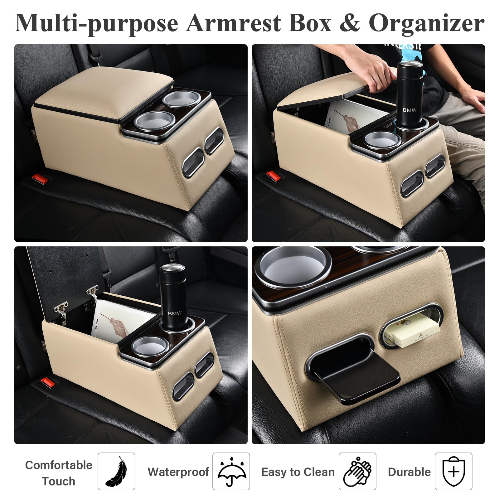 Snapklik.com : Coverado Car Center Console, Universal Rear Bench Seat ...