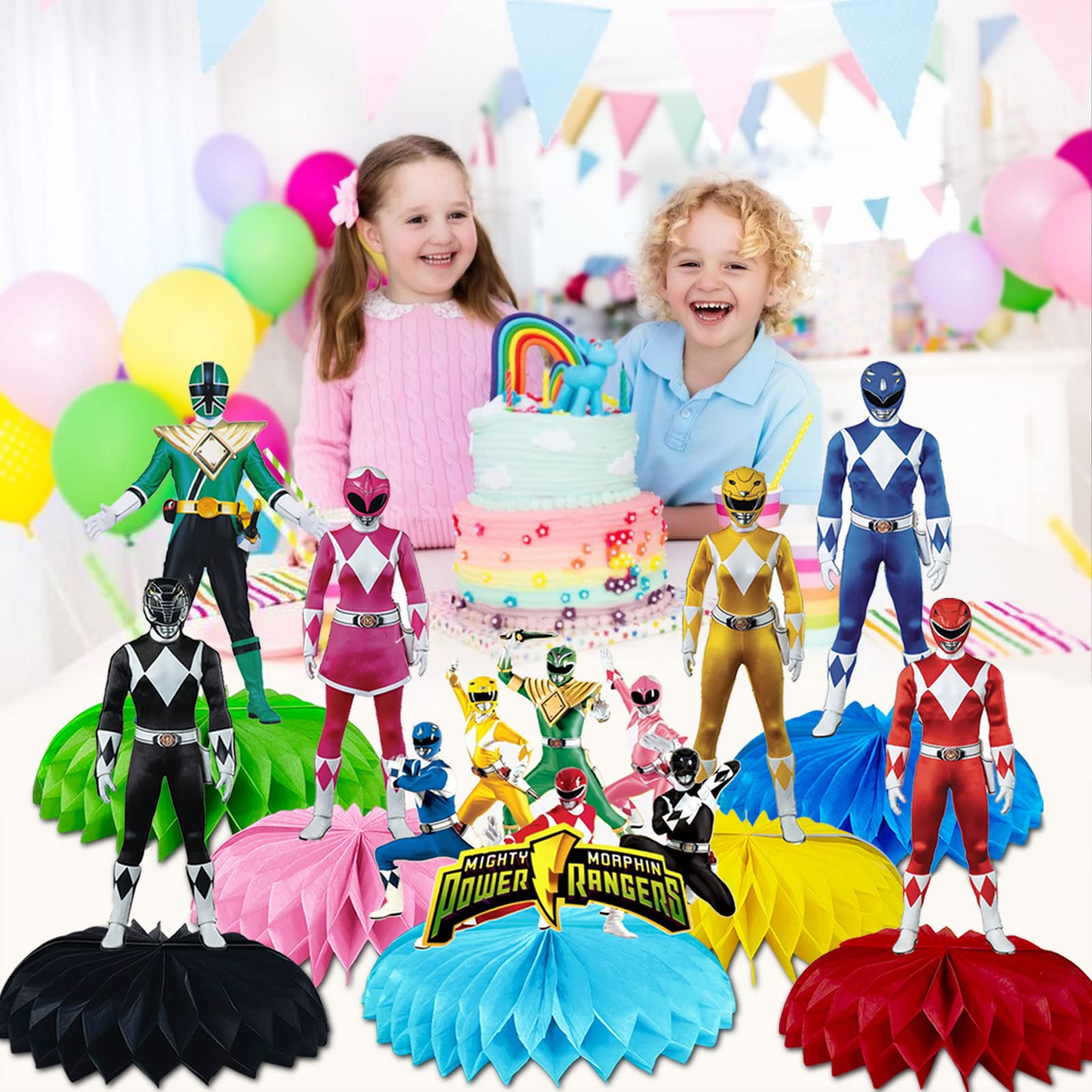 Buy 7Pcs Power Ranger Birthday Party Supplies, Power-Ranger Theme Table ...