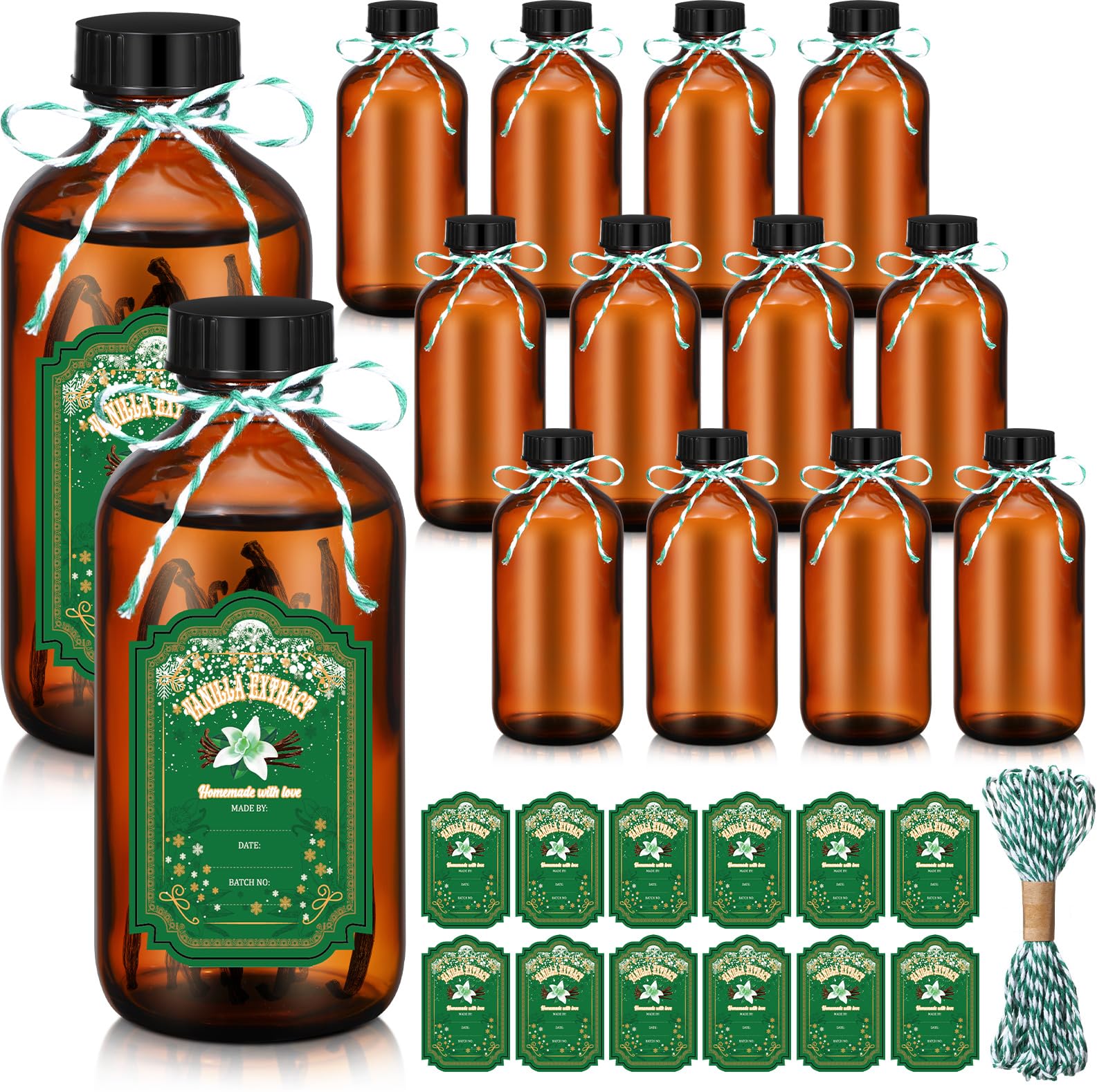 Amazon.com: Uiifan 12 Pack Amber Glass Bottles Boston Round Sample ...