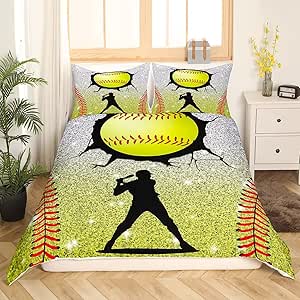 Amazon.com: Erosebridal Baseball Bed Sets Sports Theme Duvet Cover ...