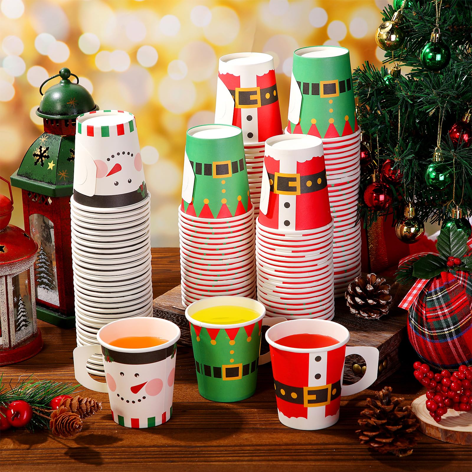Maxcheck Christmas Paper Cups 7oz Disposable Christmas Cups with ...