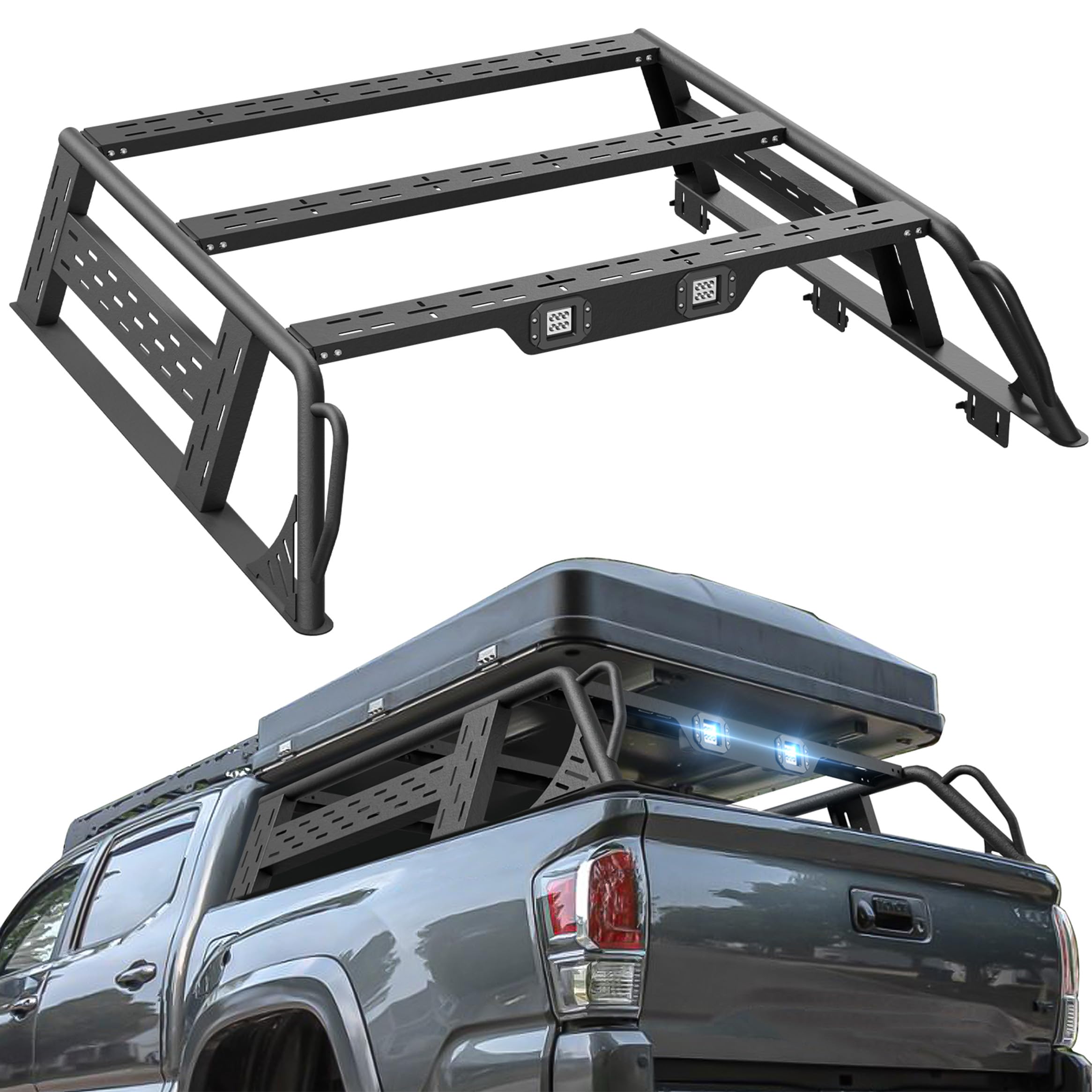 Amazon.com: YZONA for Tacoma 16.7" High Full-Size Overland Bed Racks ...