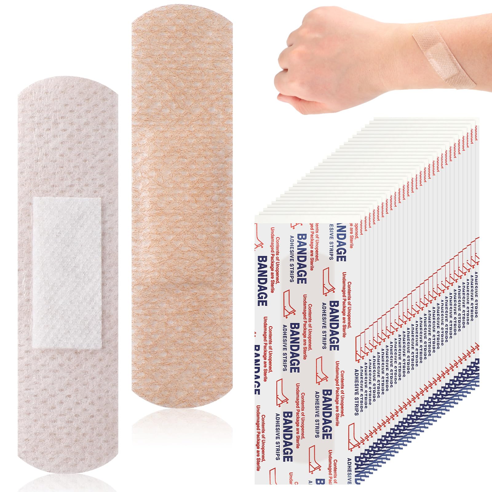 Amazon.com: 100 Pcs Silicone Adhesive Bandages Bulk Sensitive Skin ...
