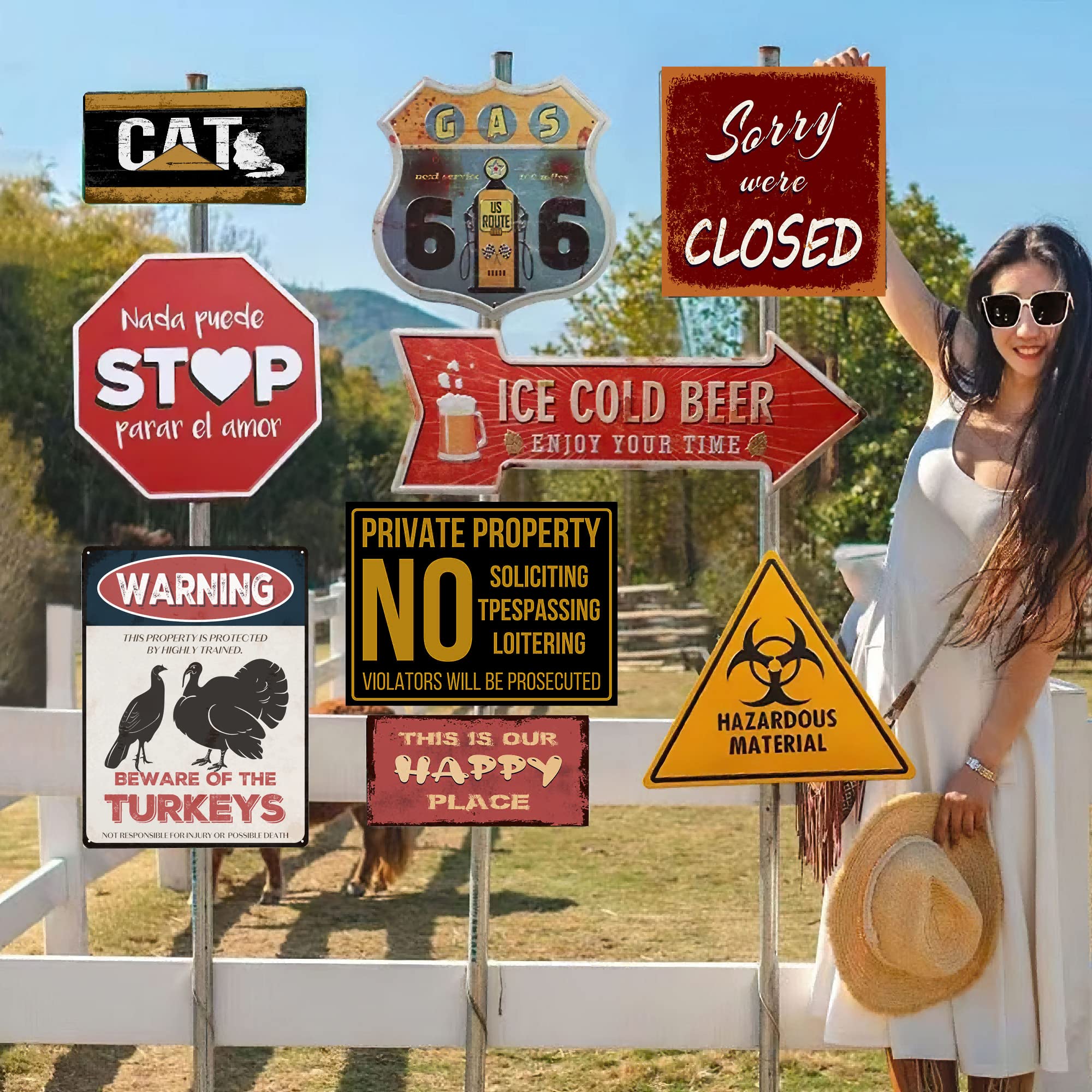 Funny Turkey Signs, Vintage Metal Warning Signs, Beware Of