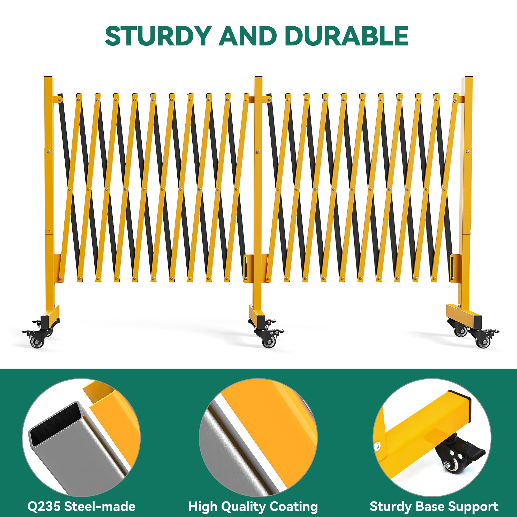 Snapklik.com : YITAHOME Metal Expandable Mobile Barricade Gate Outdoor ...