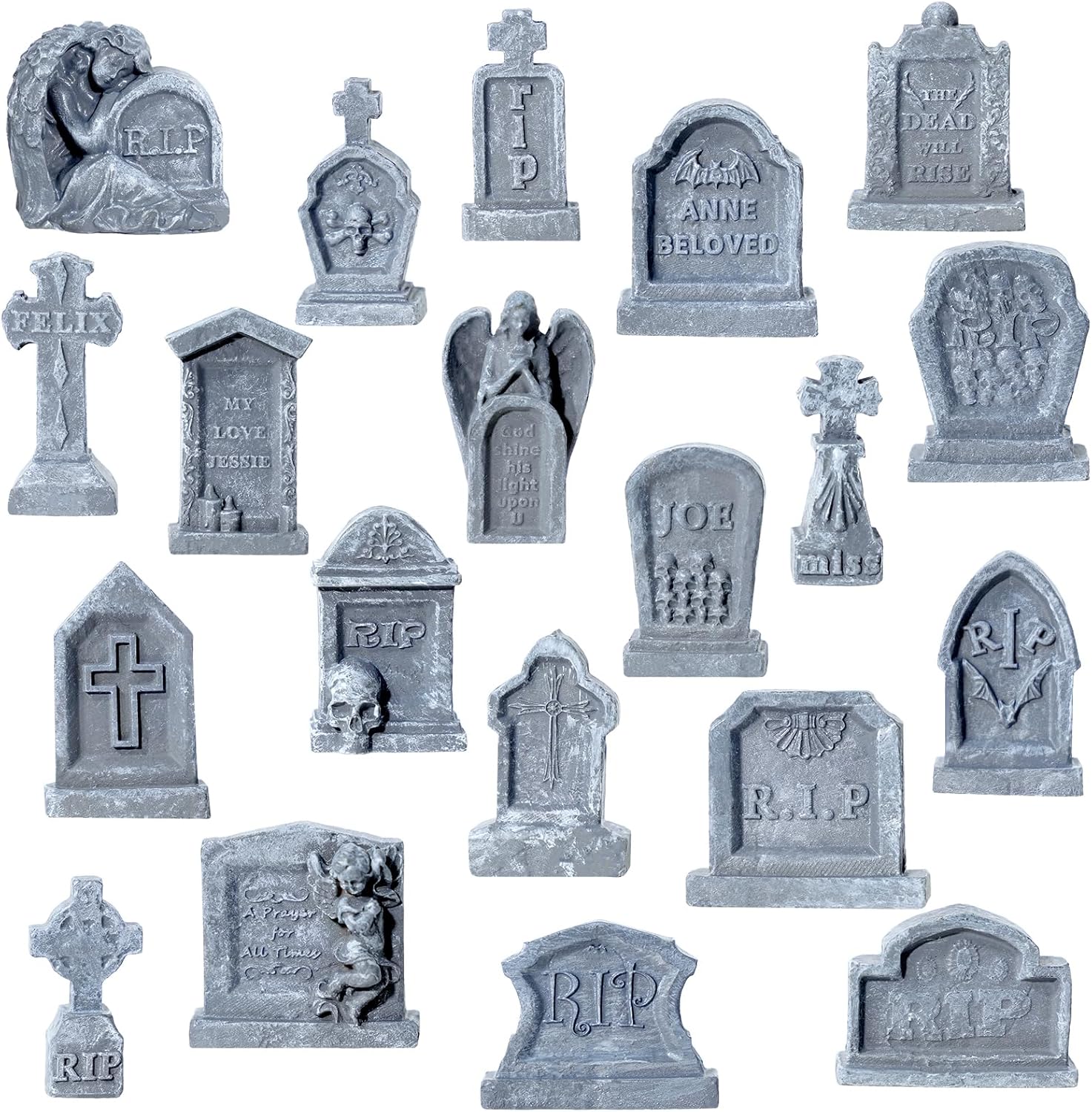 Amazon.com: Bbiamsleep 20 Pcs Halloween Miniature Tombstones Figurine ...