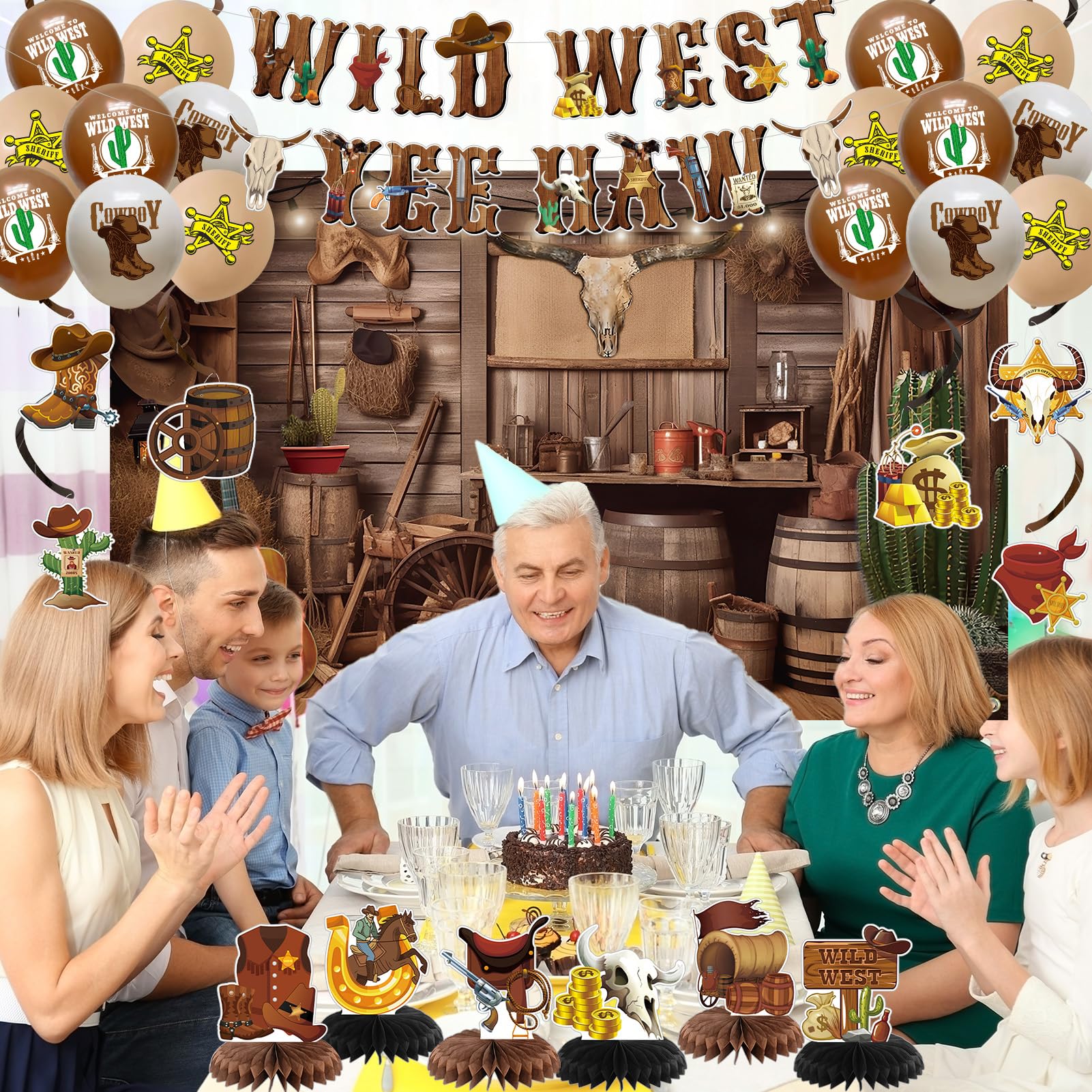 Snapklik.com : Western Party Decorations, Cowboy Birthday Baby Shower ...