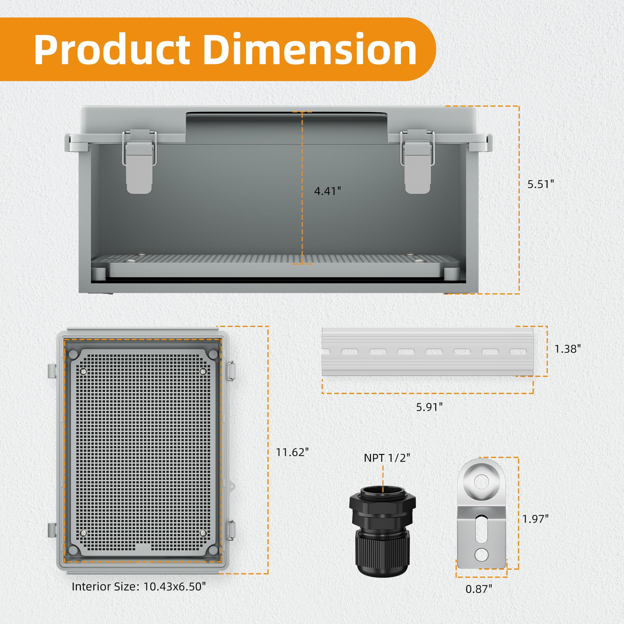 Snapklik.com : Waterproof Box For Electronics Outside 114x75x55 ...