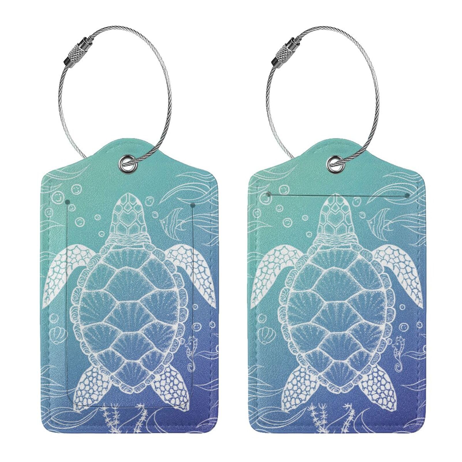 Amazon.com: 2 Pack Sea Turtle Luggage Tag for Suitcases, Cute Turtle ...