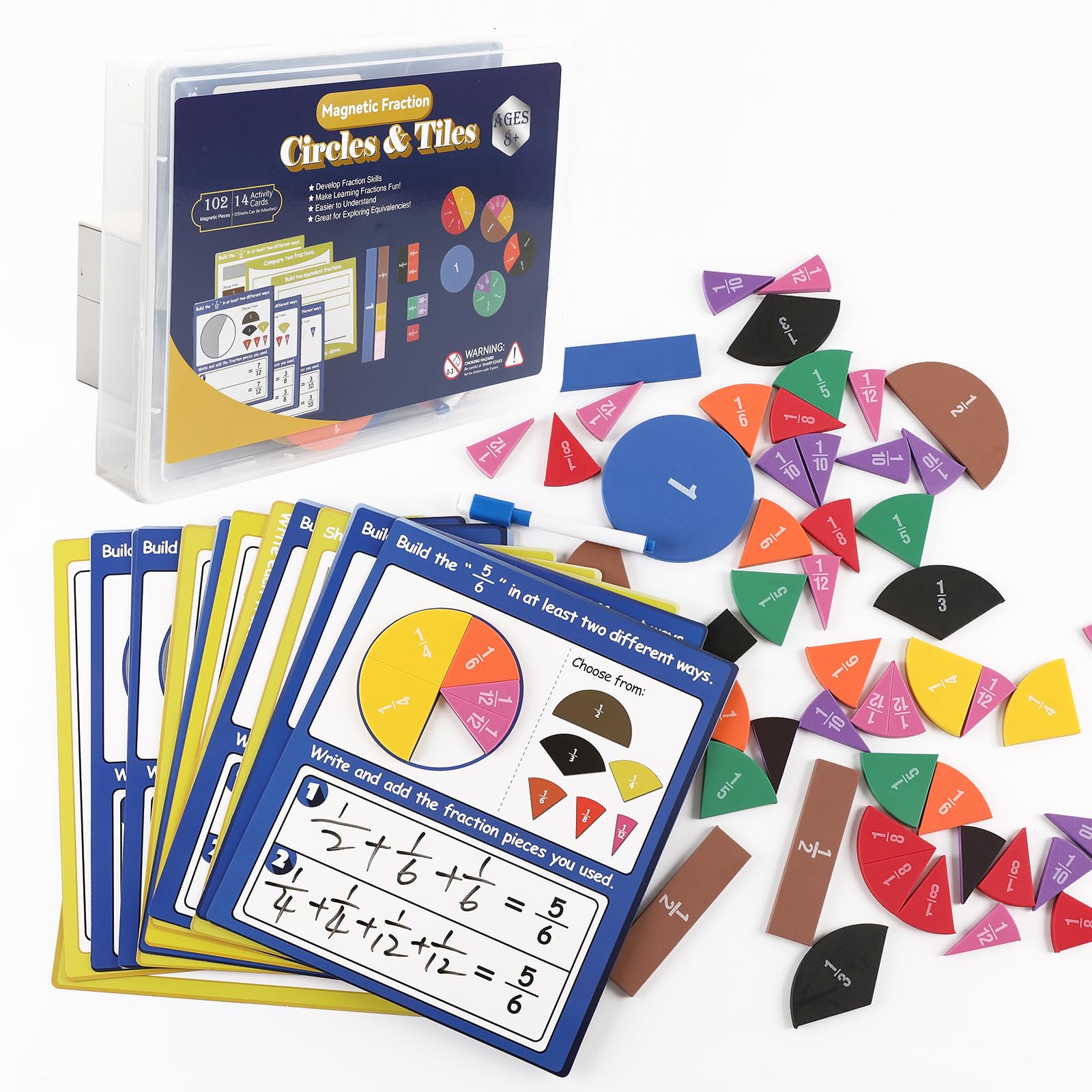 Amazon.com: Generic Magnetic Math Fraction Education Puzzle, Fraction ...