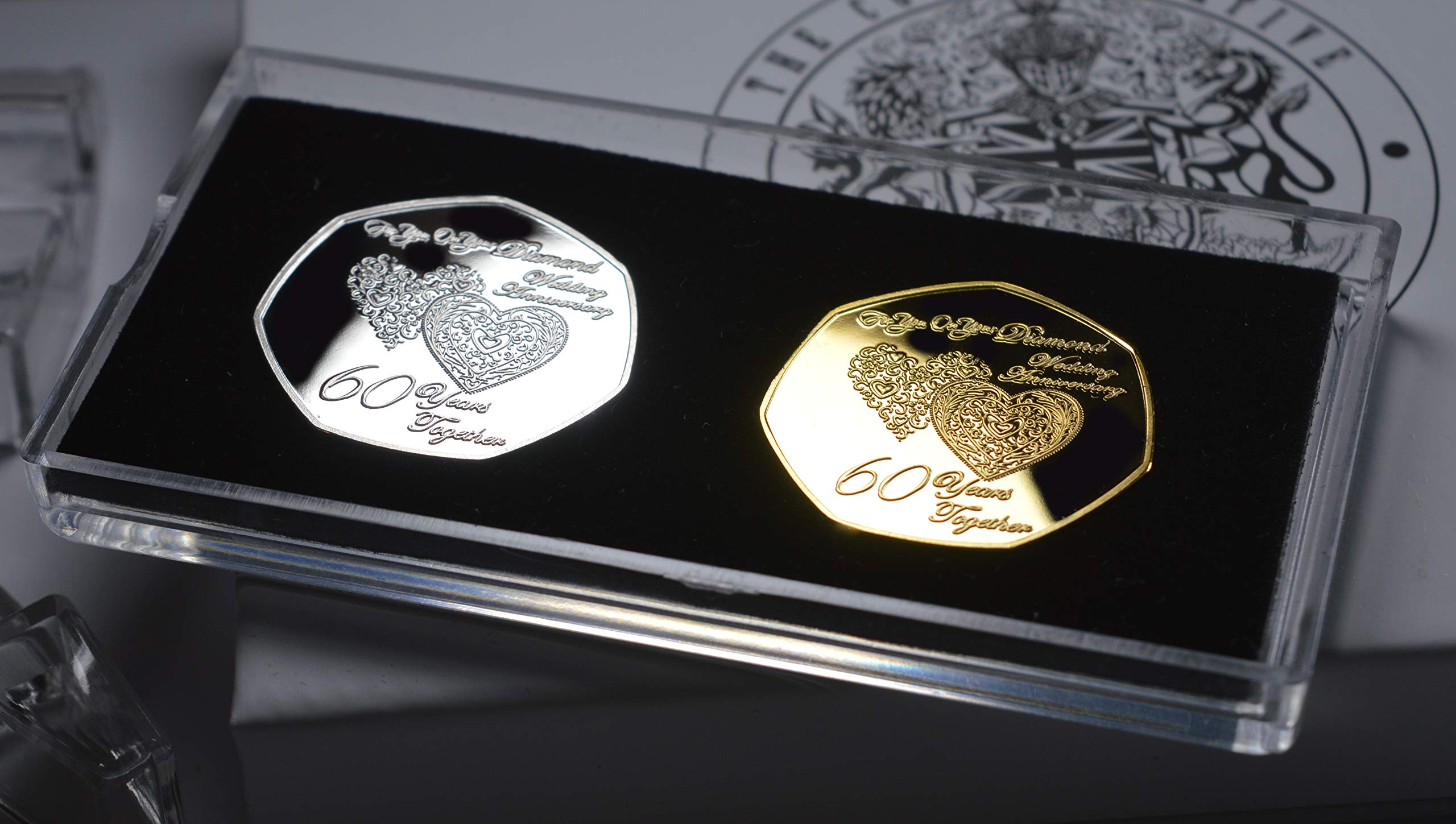 Buy The Commemorative Coin Company Pair of 60TH DIAMOND WEDDING ...