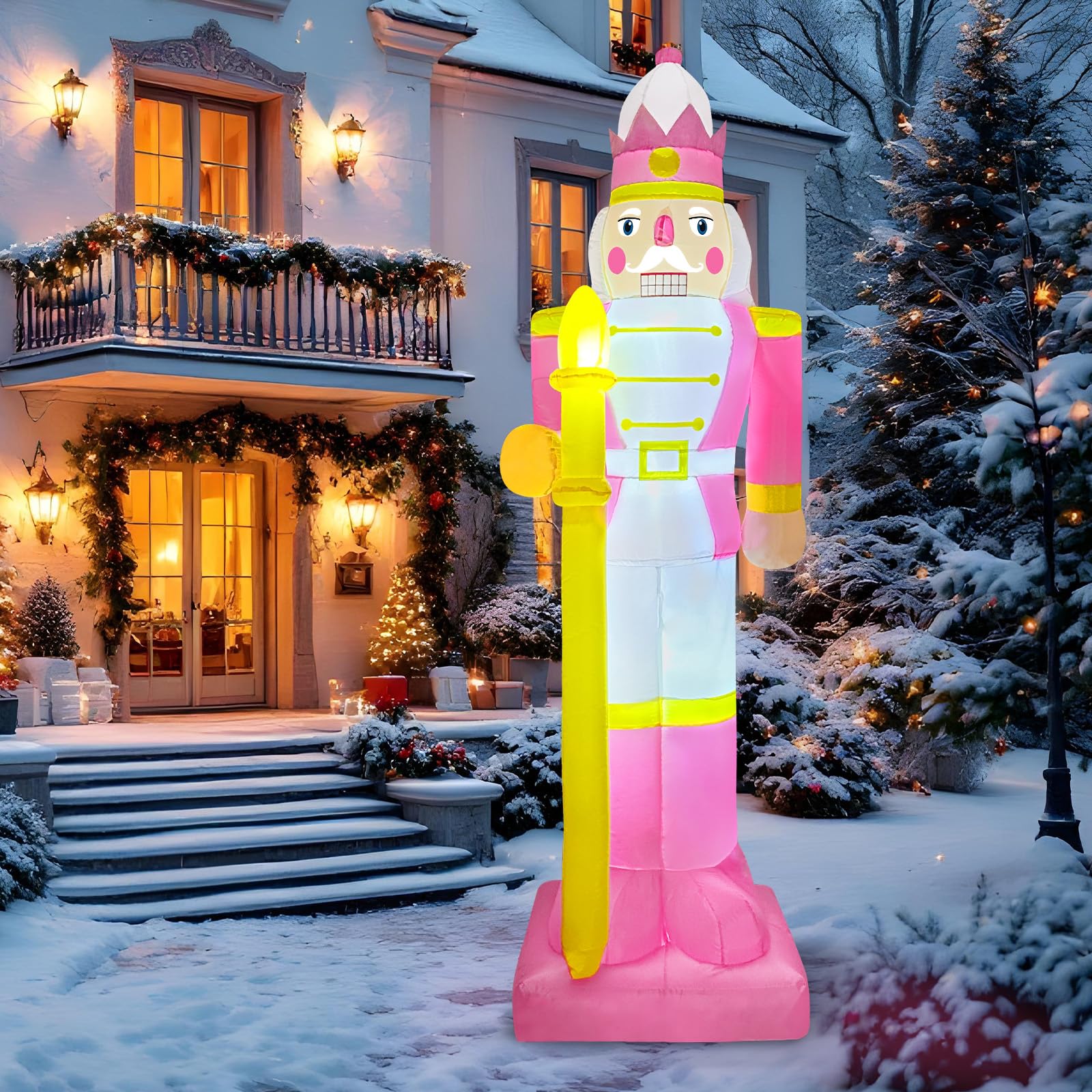 Amazon.com: OurWarm 8FT Christmas Inflatable Outdoor Decoration, Pink ...
