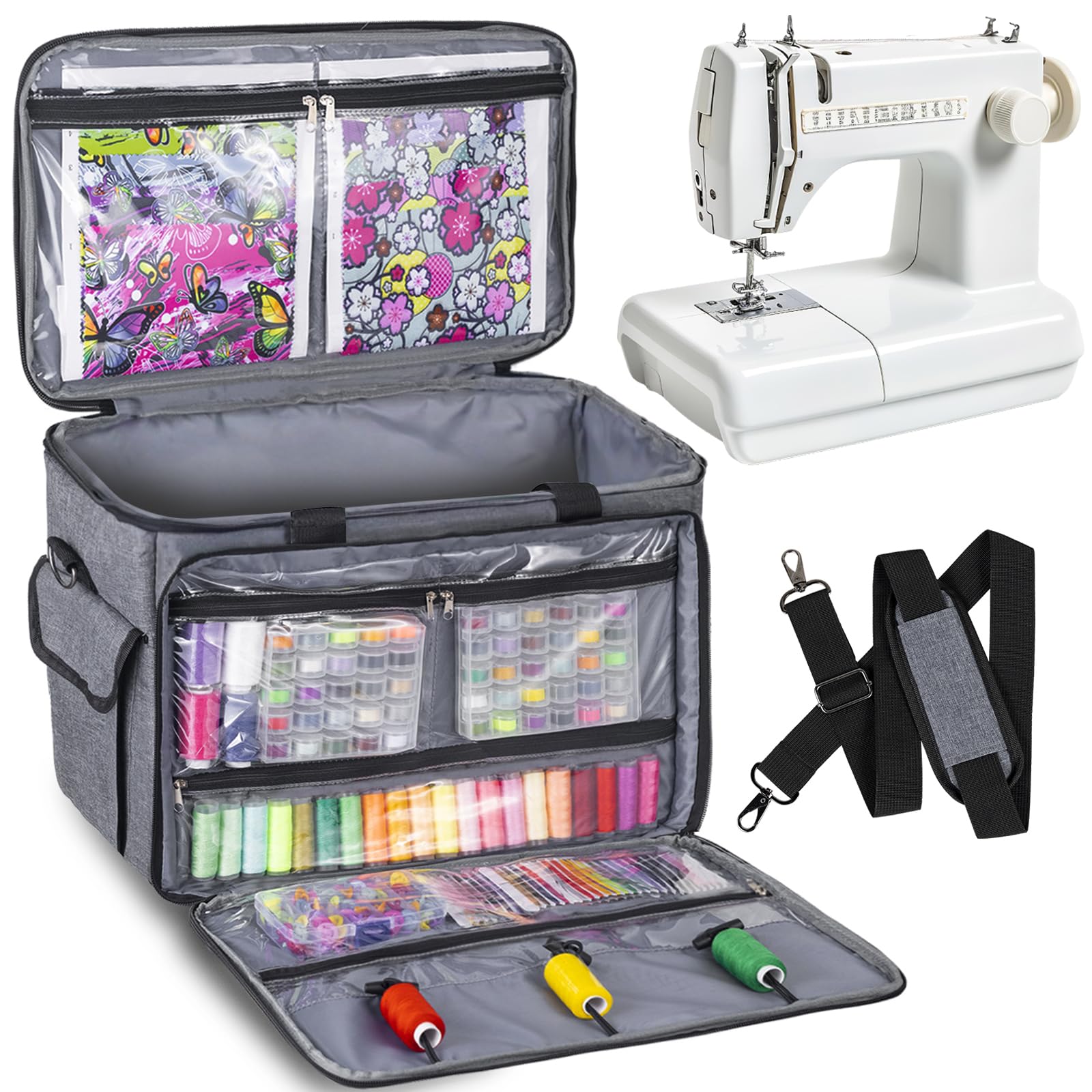 Amazon.com: JJRING Sewing Machine Carrying Case, Portable Sewing ...