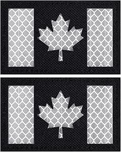 IronSeals 2 Pack Reflective Tactical Canada Flag Patch, Morale Canada Flag Hook Backing Emblem ...
