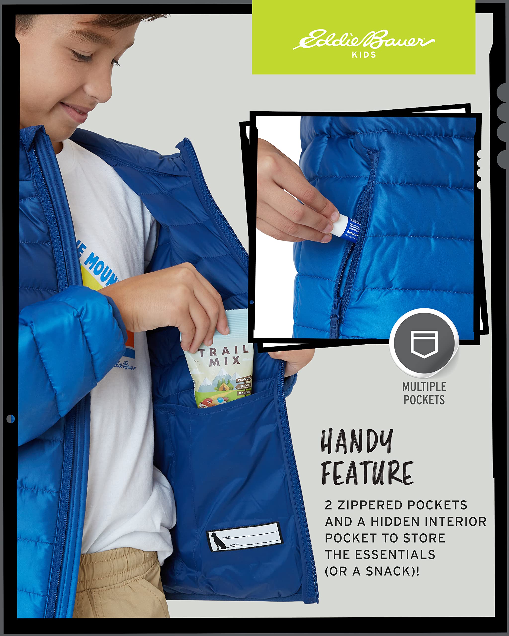 Snapklik.com : Eddie Bauer Boys Jacket - CirrusLite Weather Resistant ...