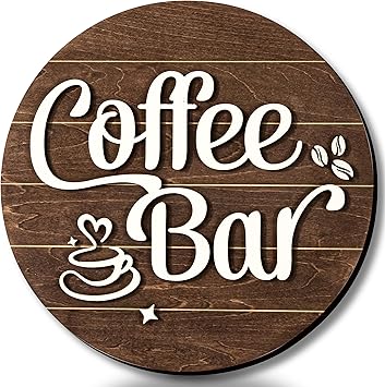 Amazon.com: Woodamore Coffee Bar Sign Wall Decor - Vintage Coffee Sign ...
