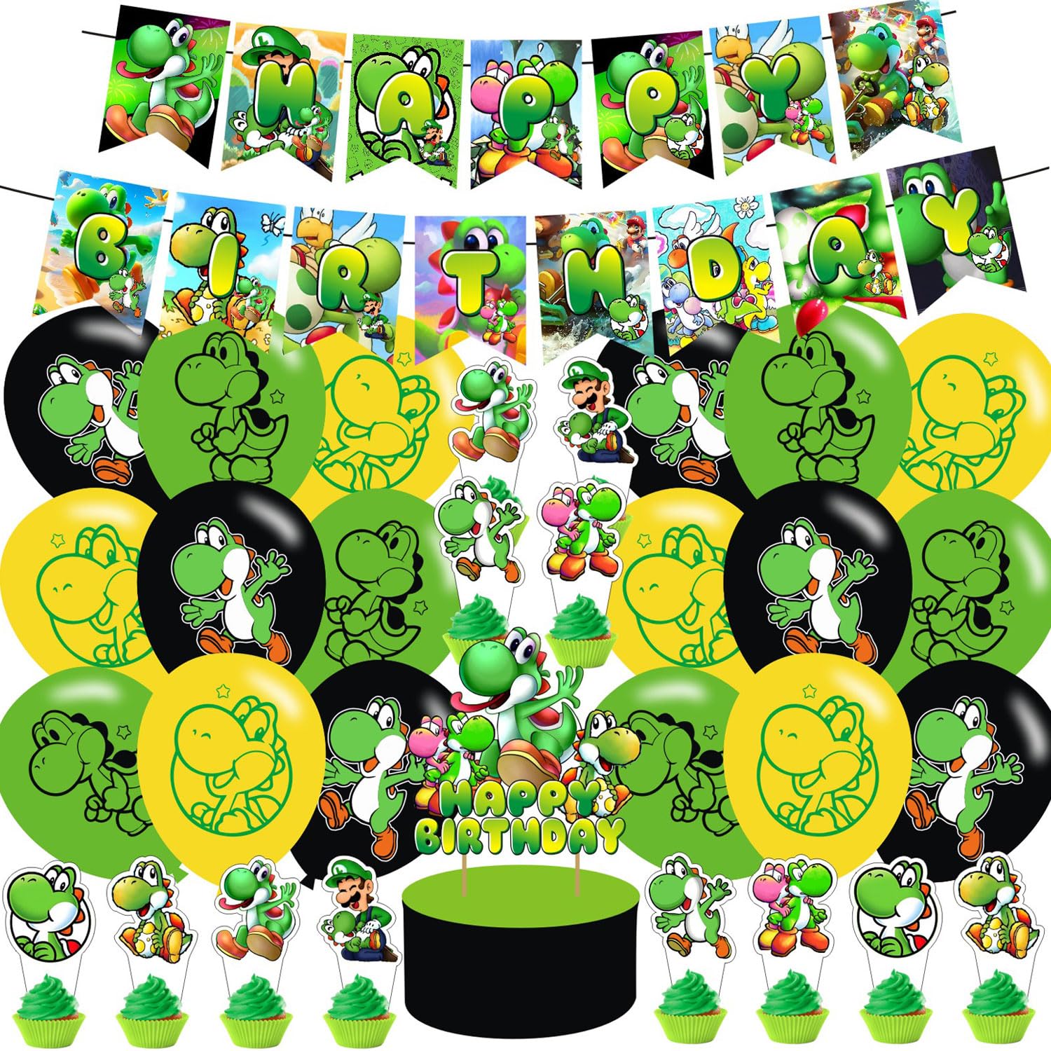 Amazon.com: karg 𝖸𝗈𝗌𝗁𝗂 Birthday Decorations,𝖸𝗈𝗌𝗁𝗂 Party Supplies ...