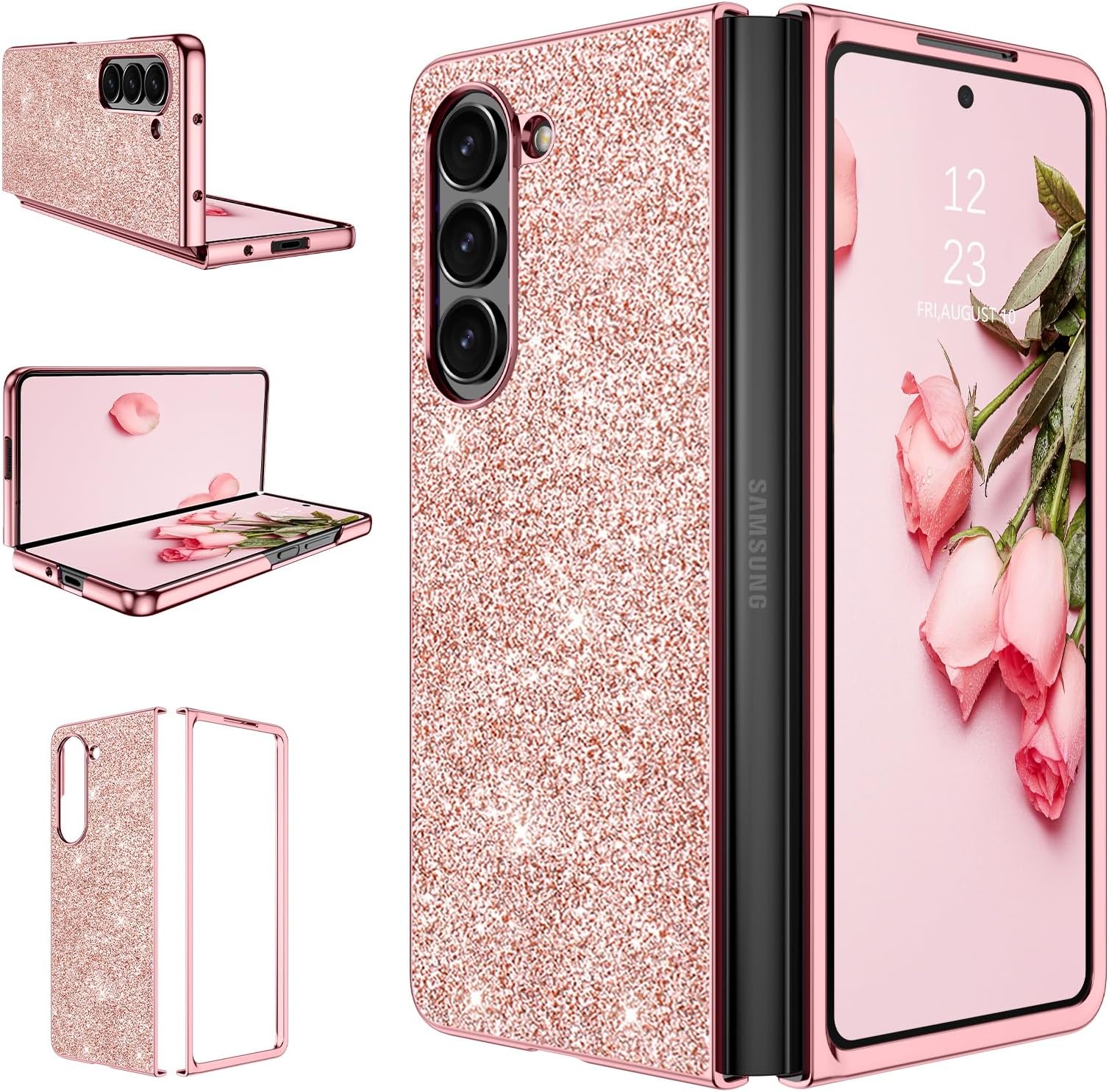YINLAI Samsung Galaxy Z Fold 5 Case Glitter Shiny Sparkly Slim ...